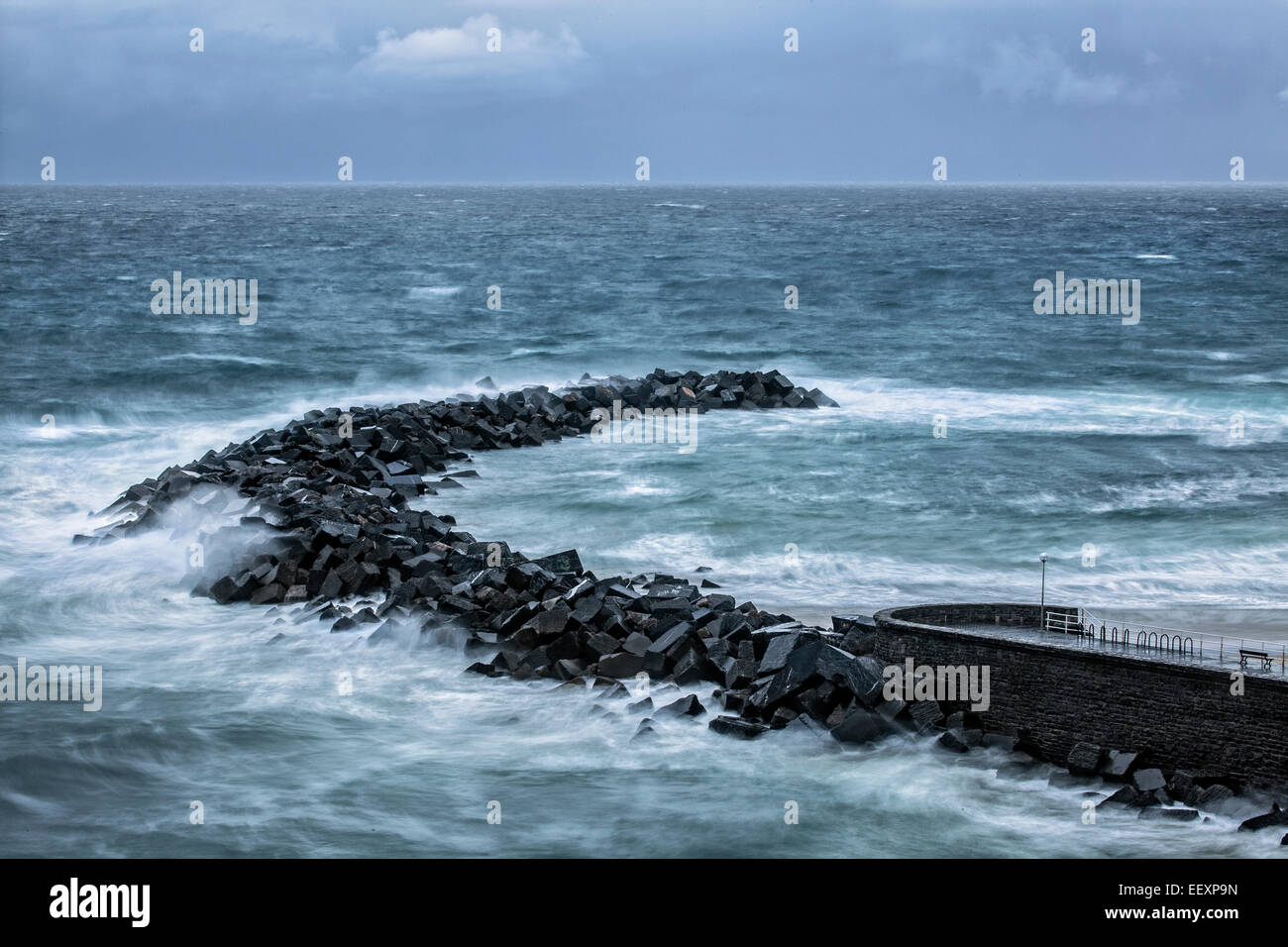 Breakwall in San sebastian, Spain Stock Photo - Alamy