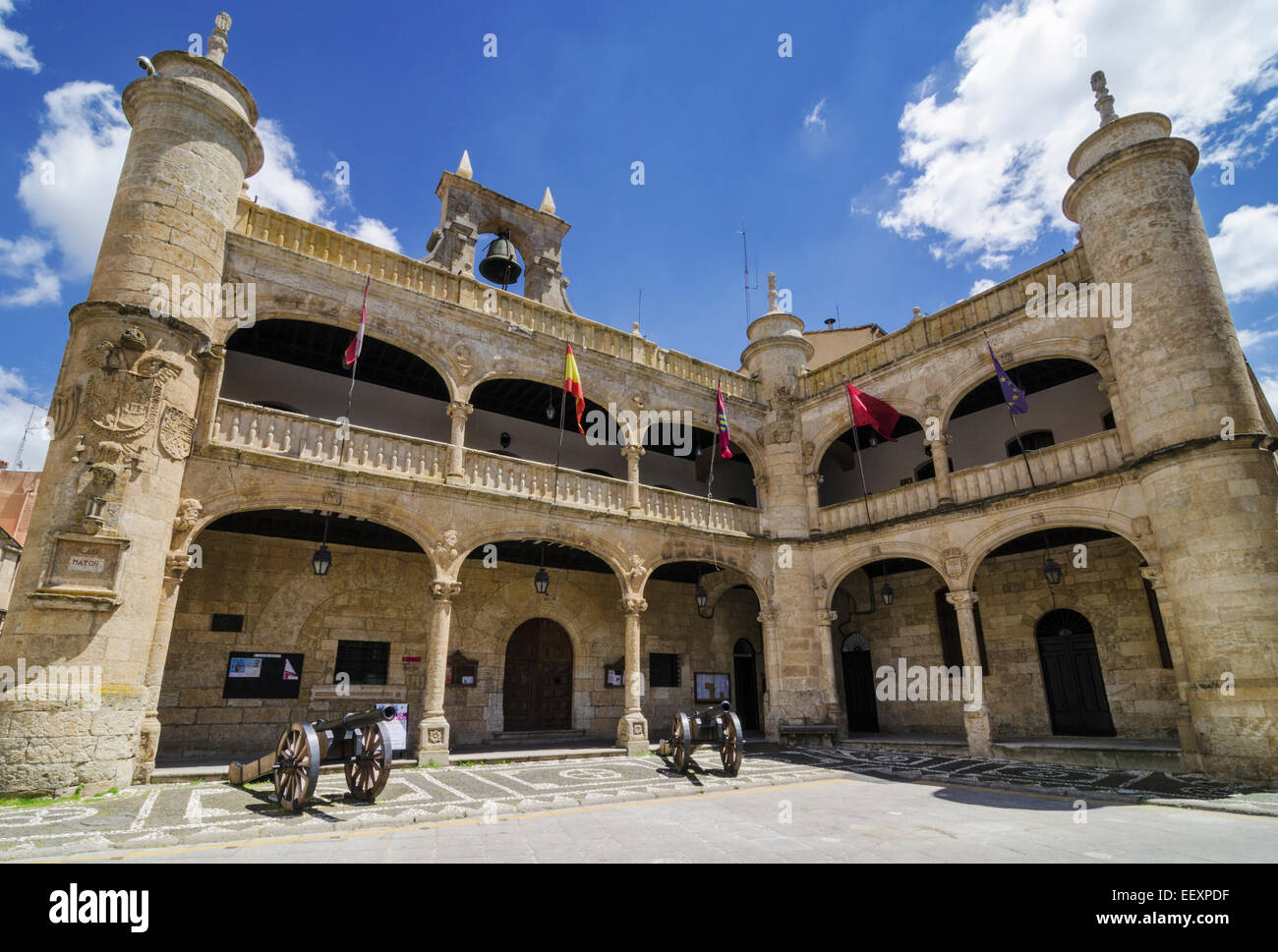 Facade of the16th Century Town Hall of Ciudad Rodrigo, Spain Stock ...