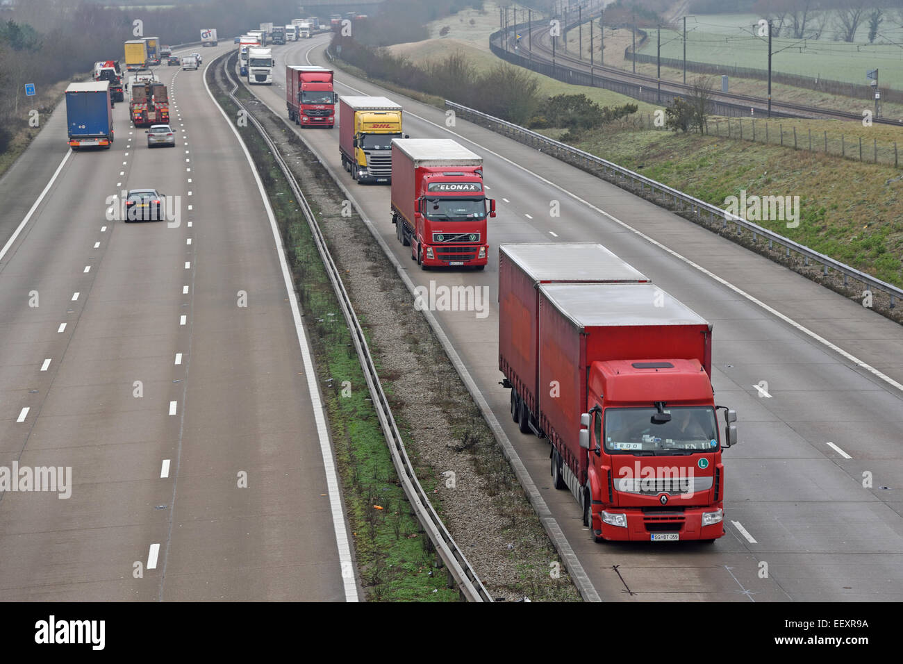 Lorries stack on m20 hi-res stock photography and images - Alamy
