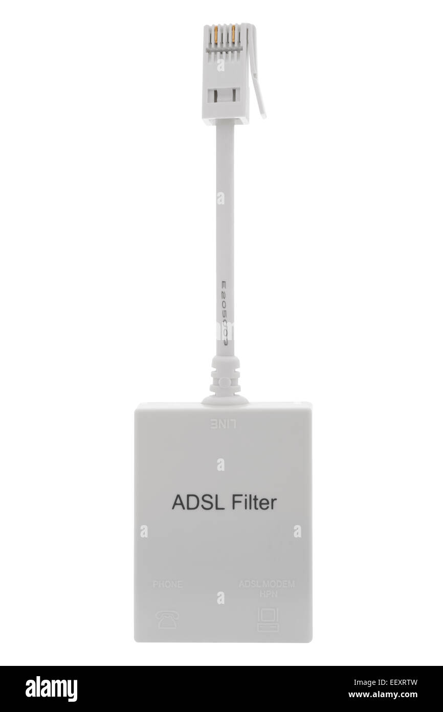 ADSL filter on white background Stock Photo - Alamy