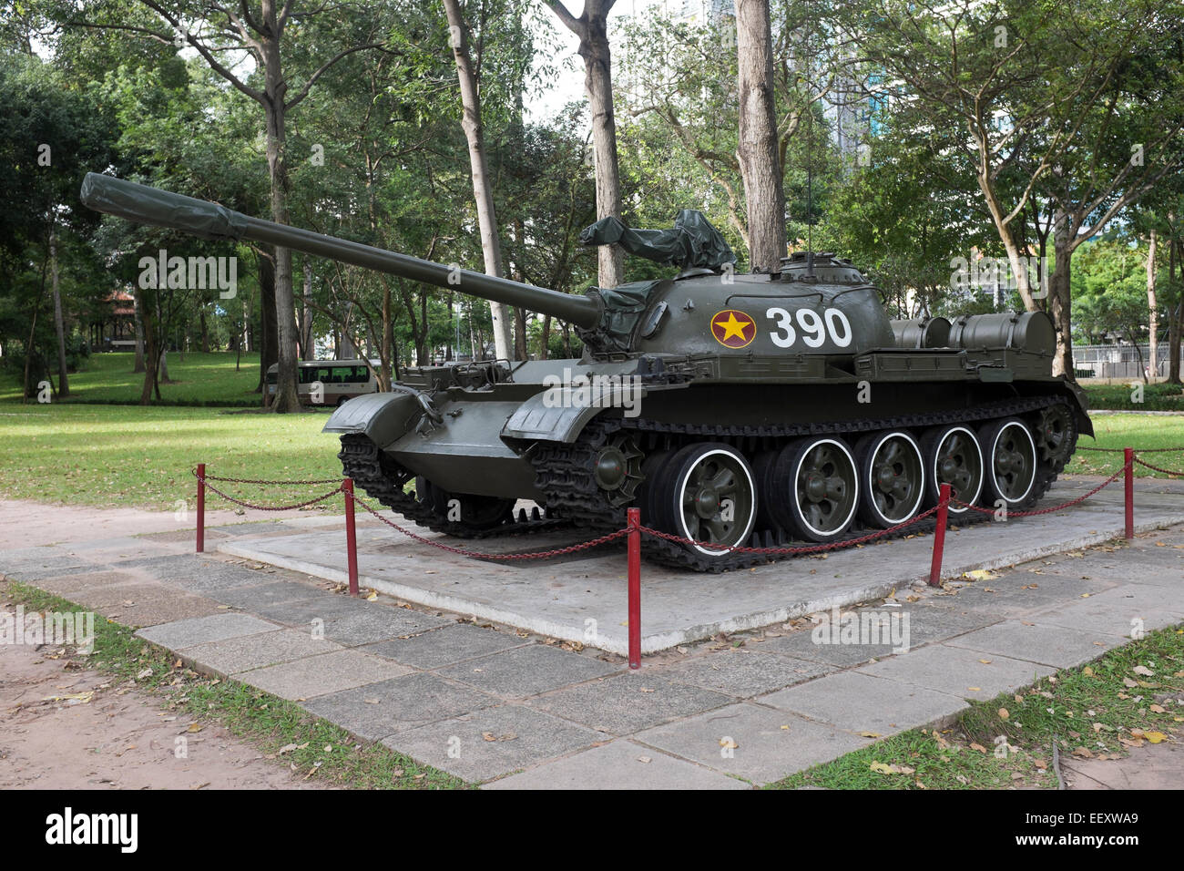 Tank in the grounds of the Reunification or Independence Palace in Ho Chi Minh City Vietnam ...