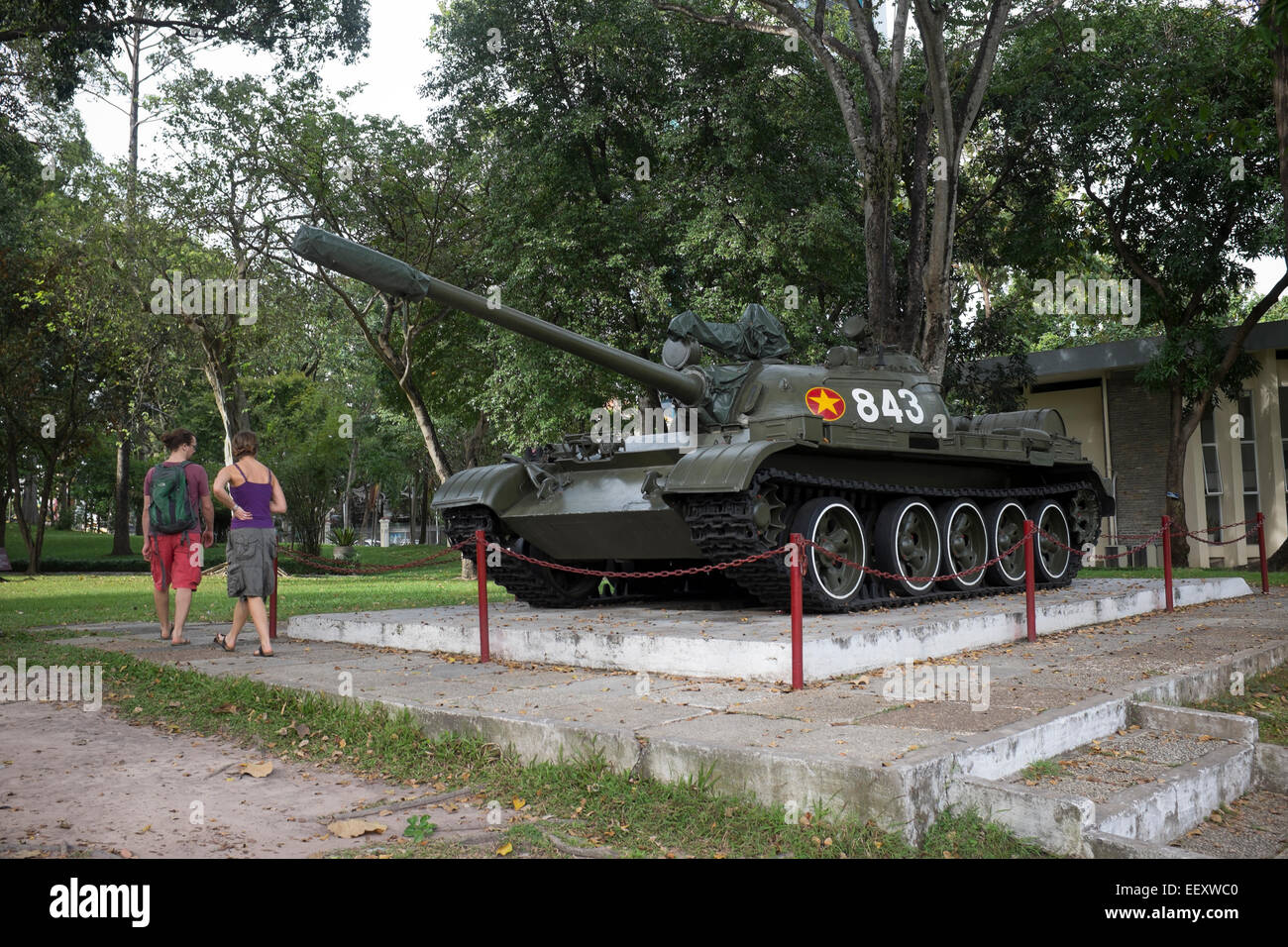 Tank in the grounds of the Reunification or Independence Palace in Ho Chi Minh City Vietnam ...