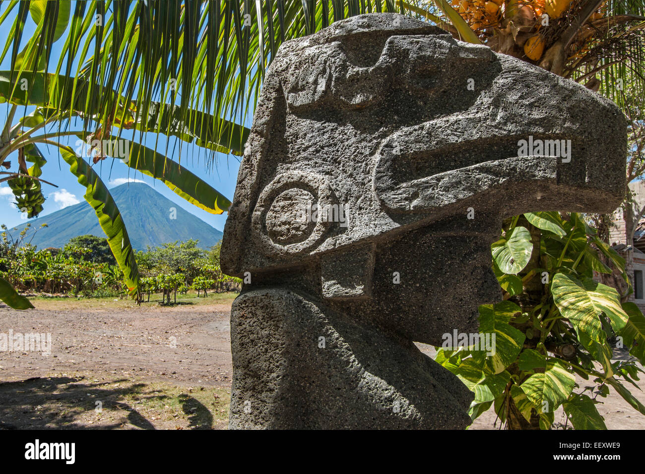 Eagle head volcanic rock figure near Playa Santa Domingo, Volcan ...