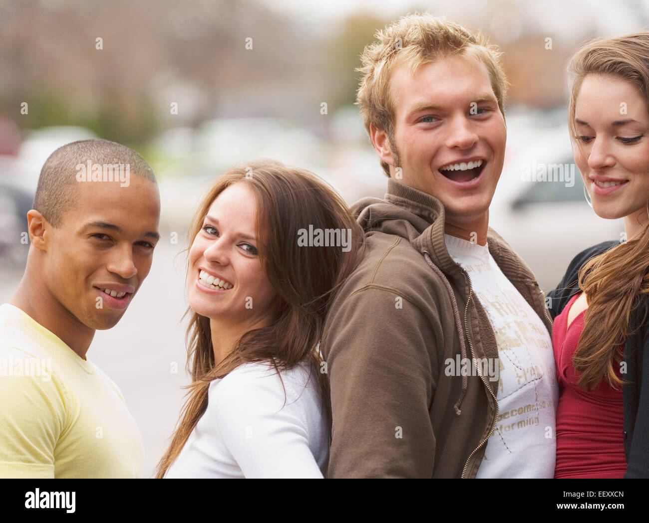Interracial couple posing camera in hi-res stock photography and images ...