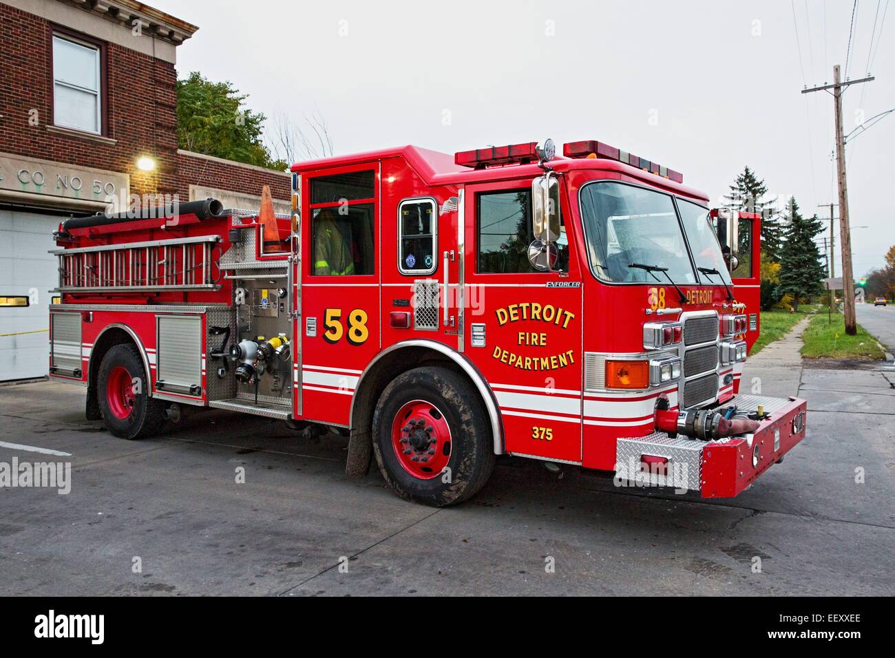 Engine Co. of the Detroit Fire Department, Michigan, USA, Oct. 25, 2014 ...