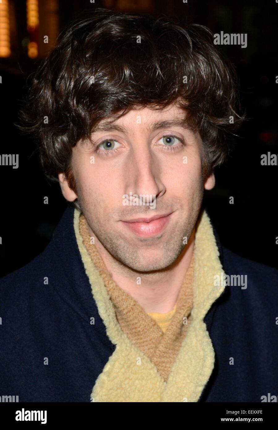 New York, NY, USA. 22nd Jan, 2015. Simon Helberg, (at the Apple Store ...