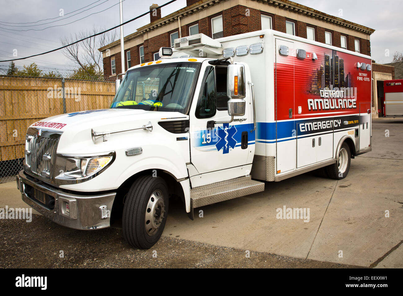 Ambulance of the Detroit Fire Department, Michigan, USA, Oct. 25, 2014 ...