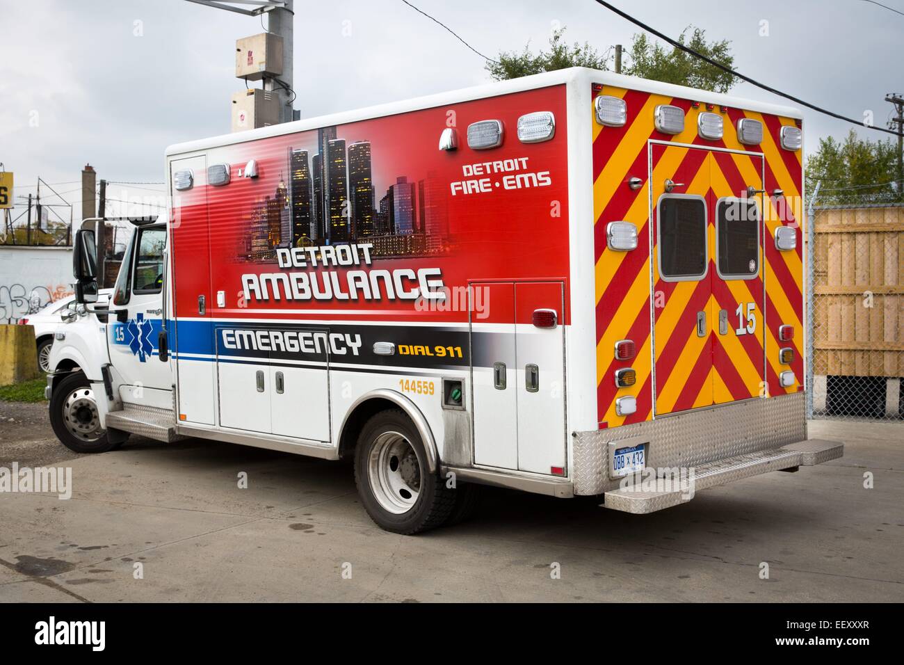 Ambulance of the Detroit Fire Department, Michigan, USA, Oct. 25, 2014 ...