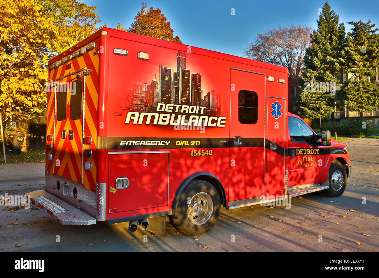 Ambulance of the Detroit Fire Department, Michigan, USA, Oct. 25, 2014 ...