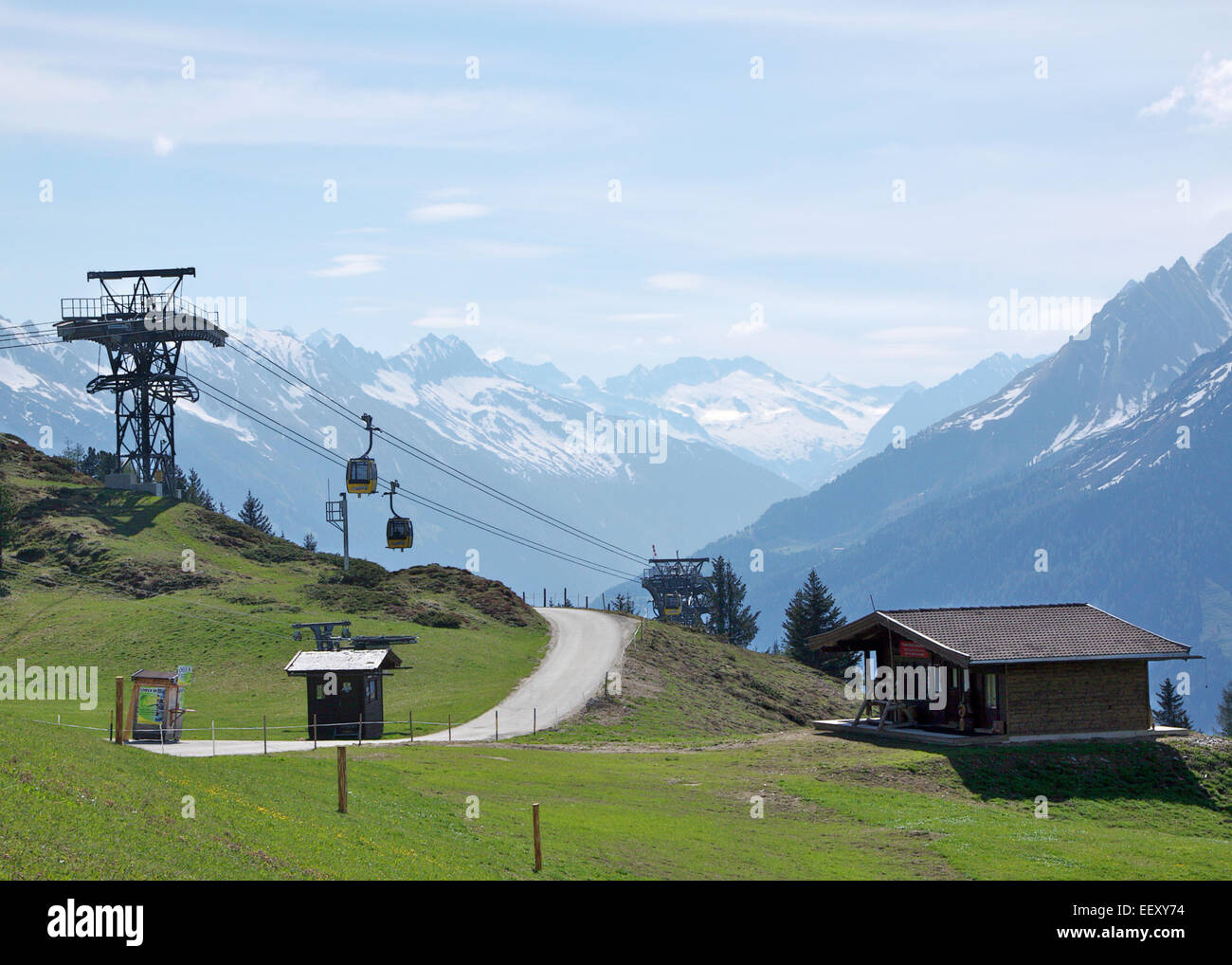 Penken lift from Mayrhofen Stock Photo - Alamy