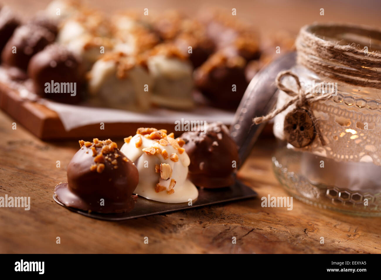 Selection of handmade truffles Stock Photo - Alamy