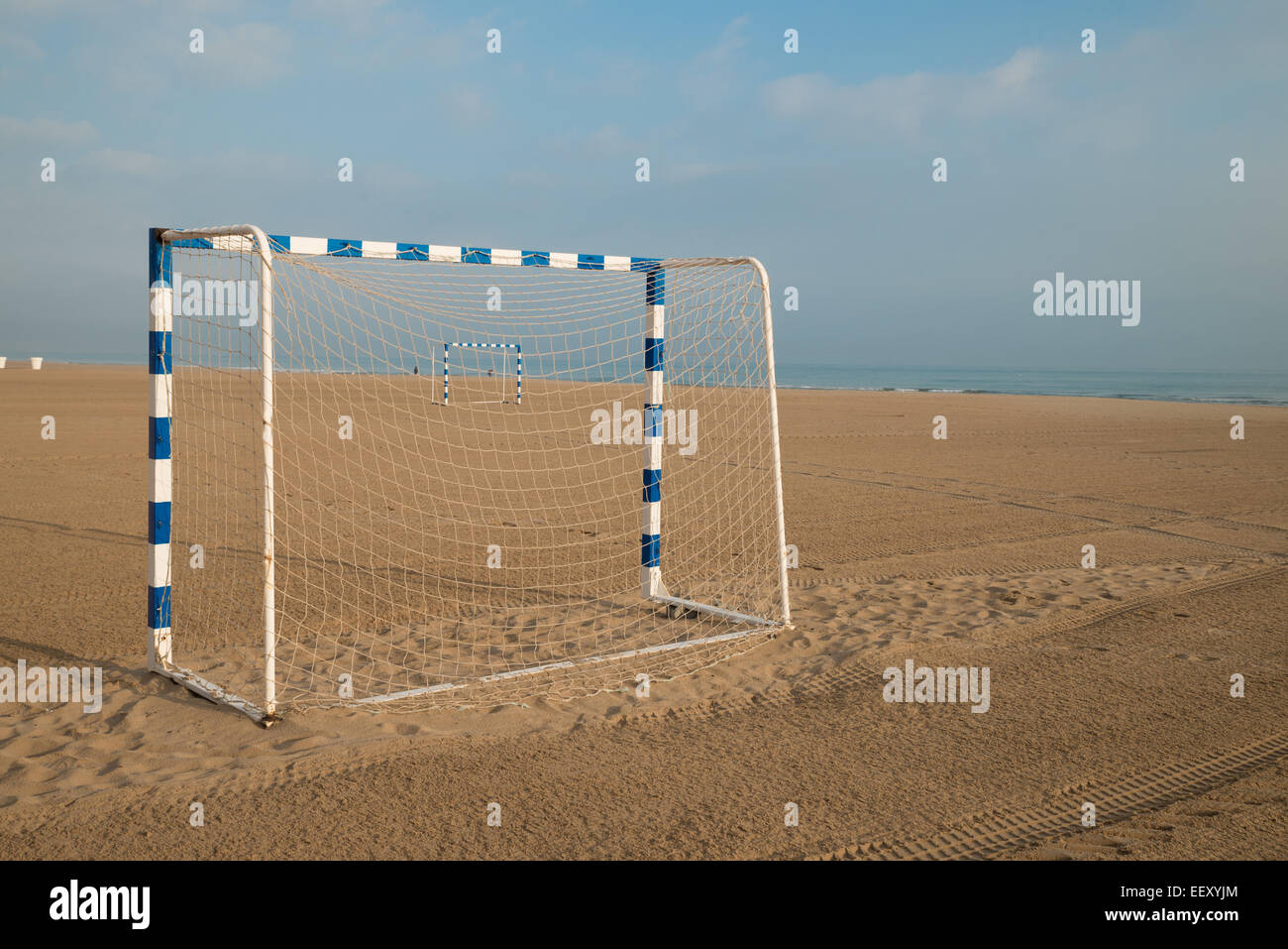 Football pitch on a beach hi-res stock photography and images - Alamy