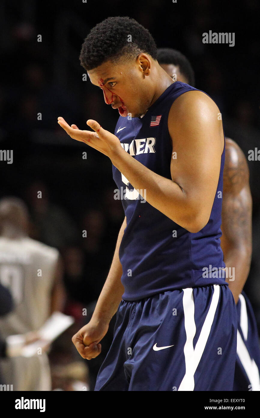 January 22, 2015: Xavier Musketeers forward Trevon Bluiett (5) leaves ...