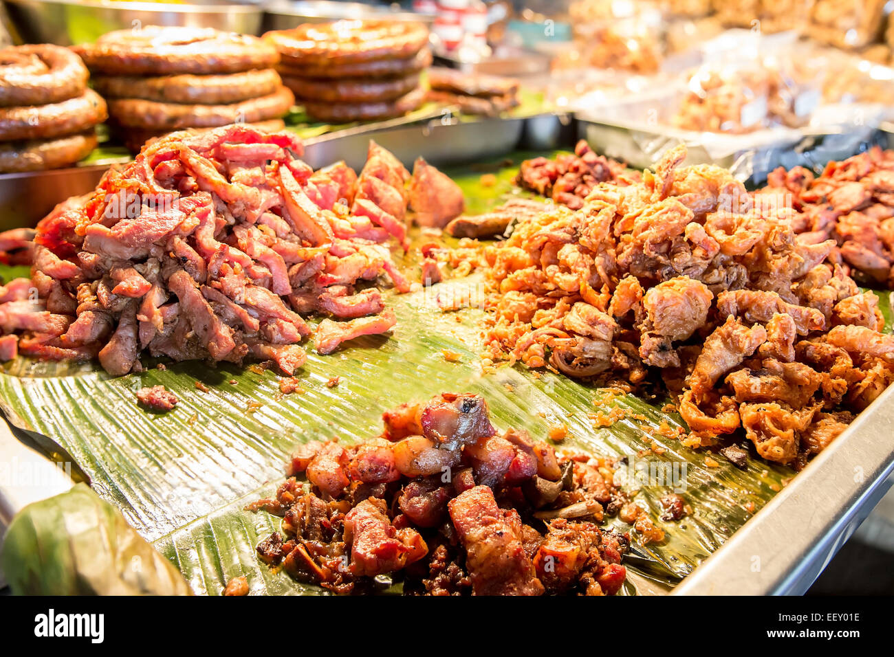 offer fried pork on store Stock Photo - Alamy