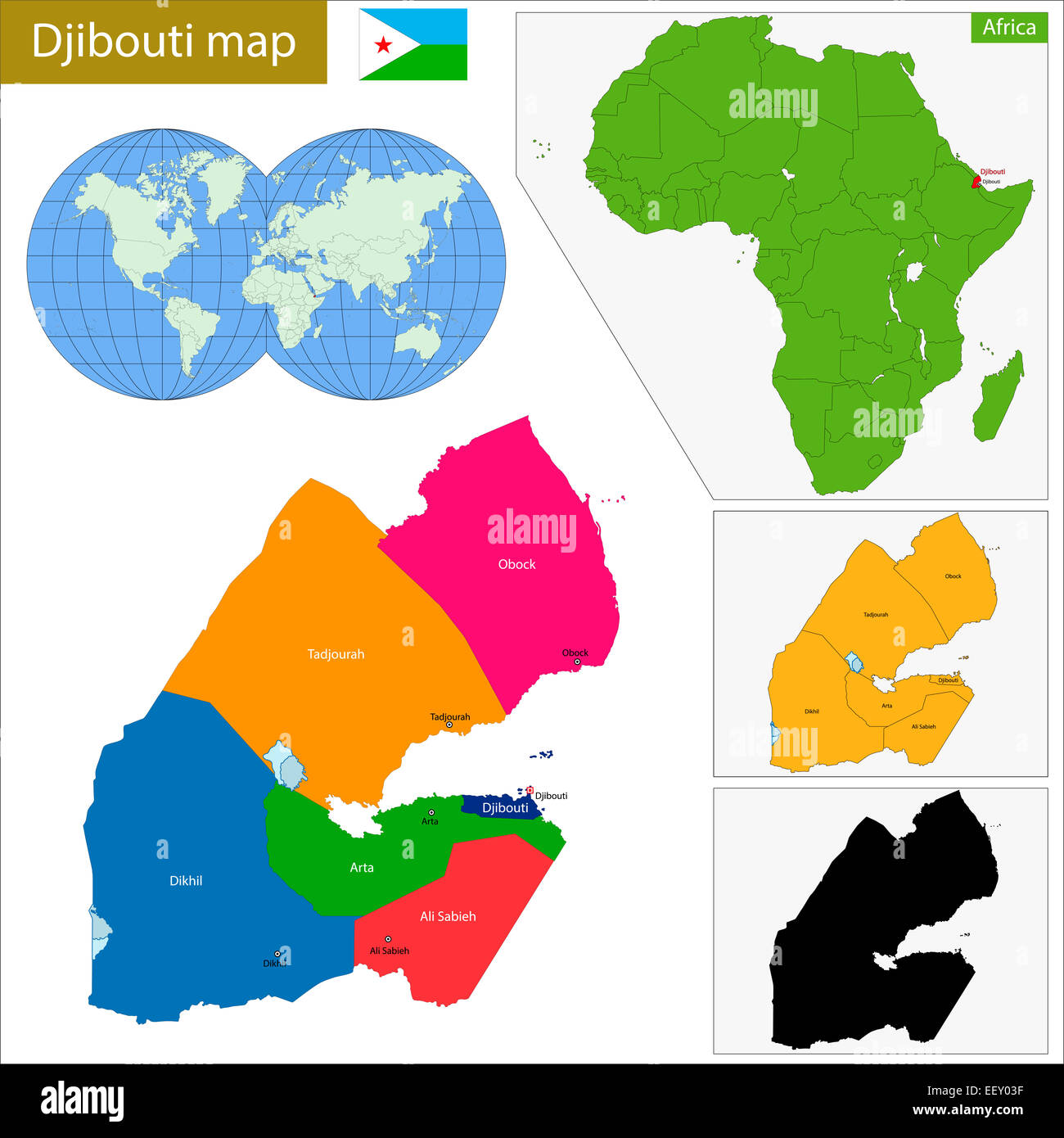 Djibouti map hi-res stock photography and images - Alamy