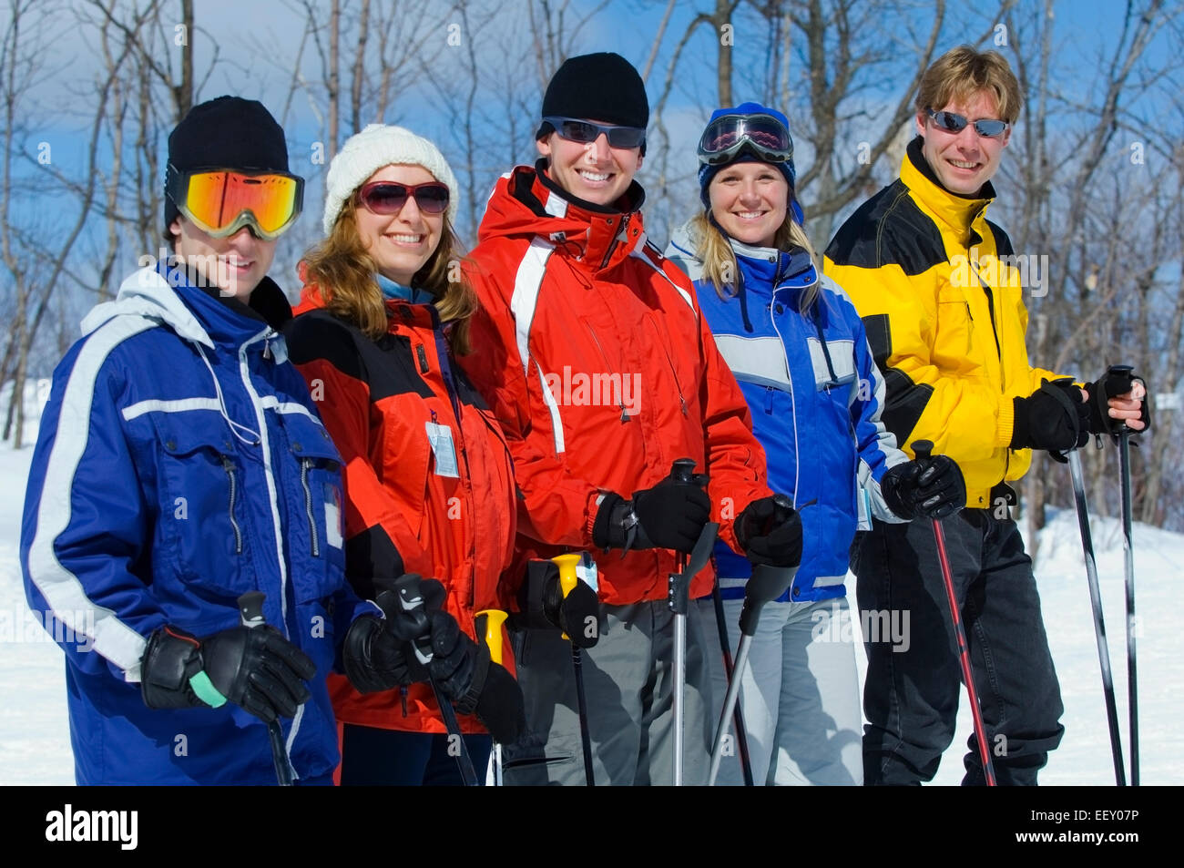 Group young people downhill skiing hi-res stock photography and images ...