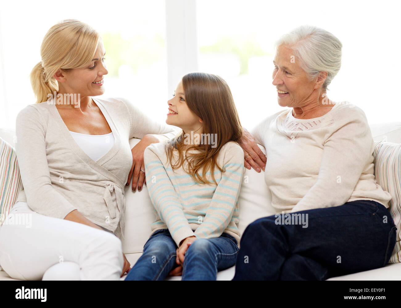 smiling family at home Stock Photo - Alamy