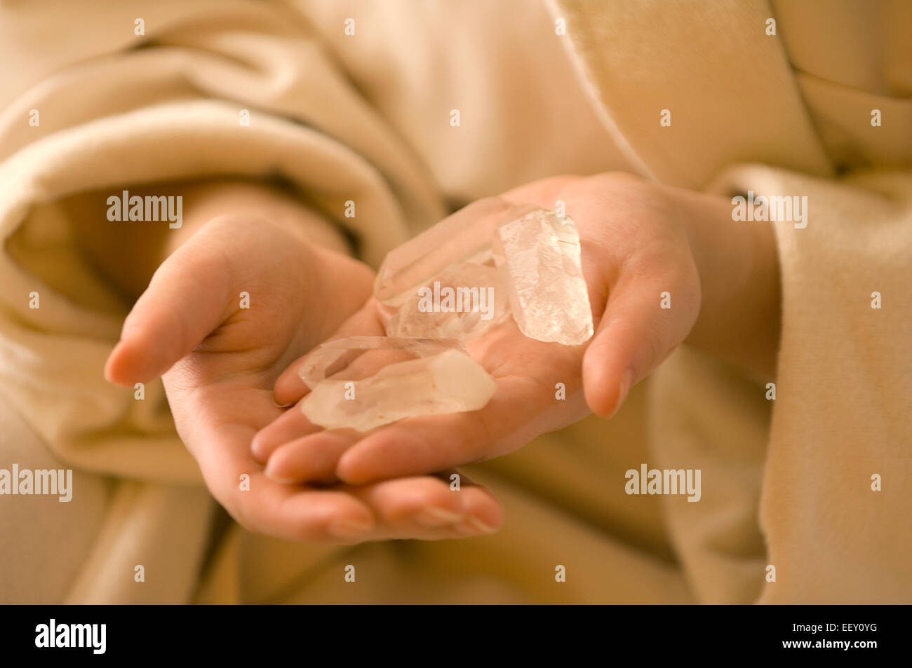 Woman holding crystals hi-res stock photography and images - Alamy