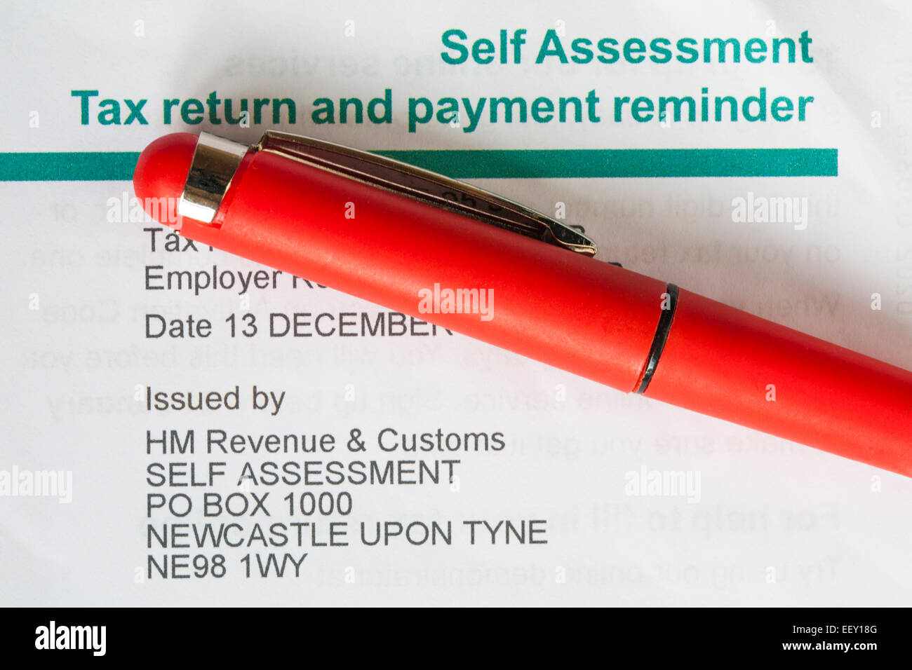 Self Assessment Tax return and payment reminder from HM Revenue ...