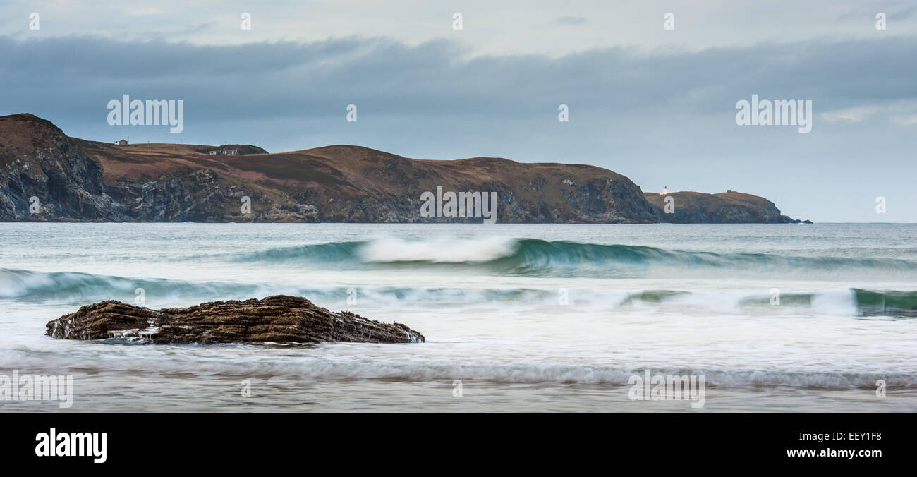 Looking across the sea from Strathy Bay towards Strathy Point Stock ...