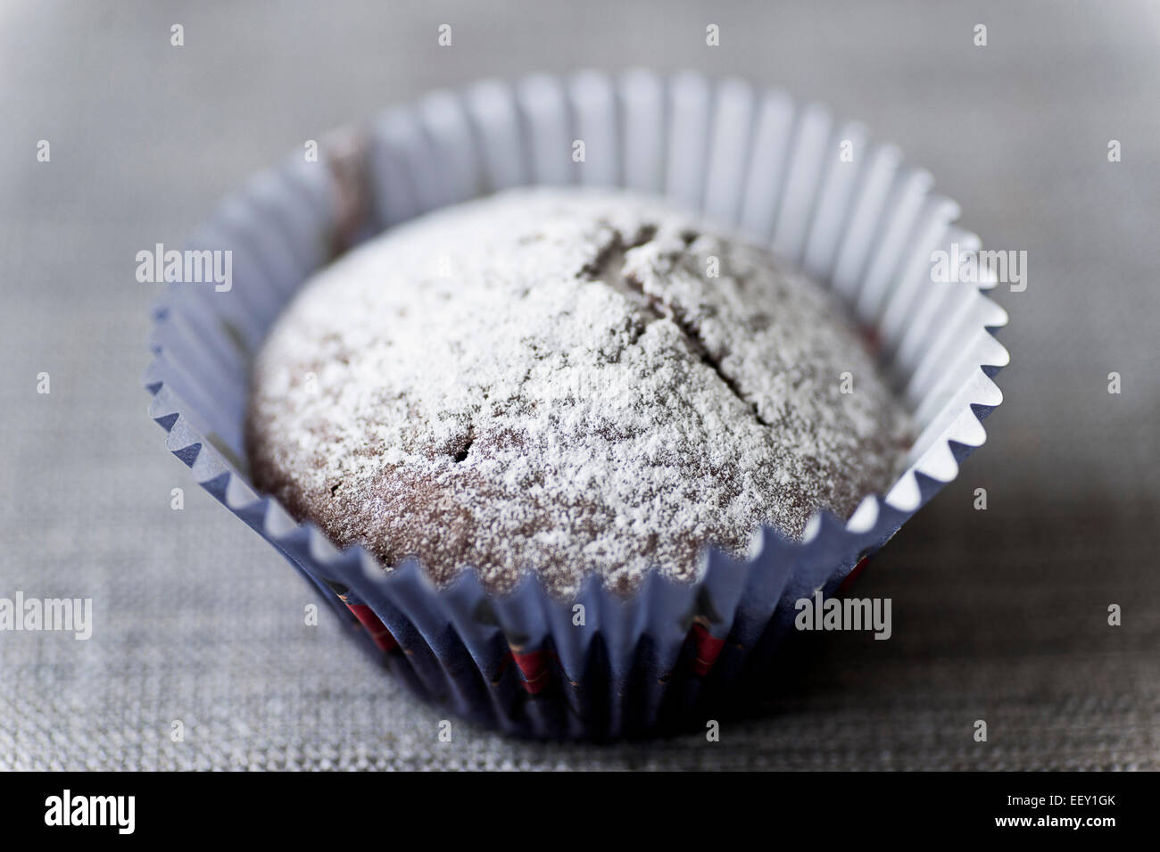 Chocolate Muffins dusted with icing sugar Stock Photo - Alamy