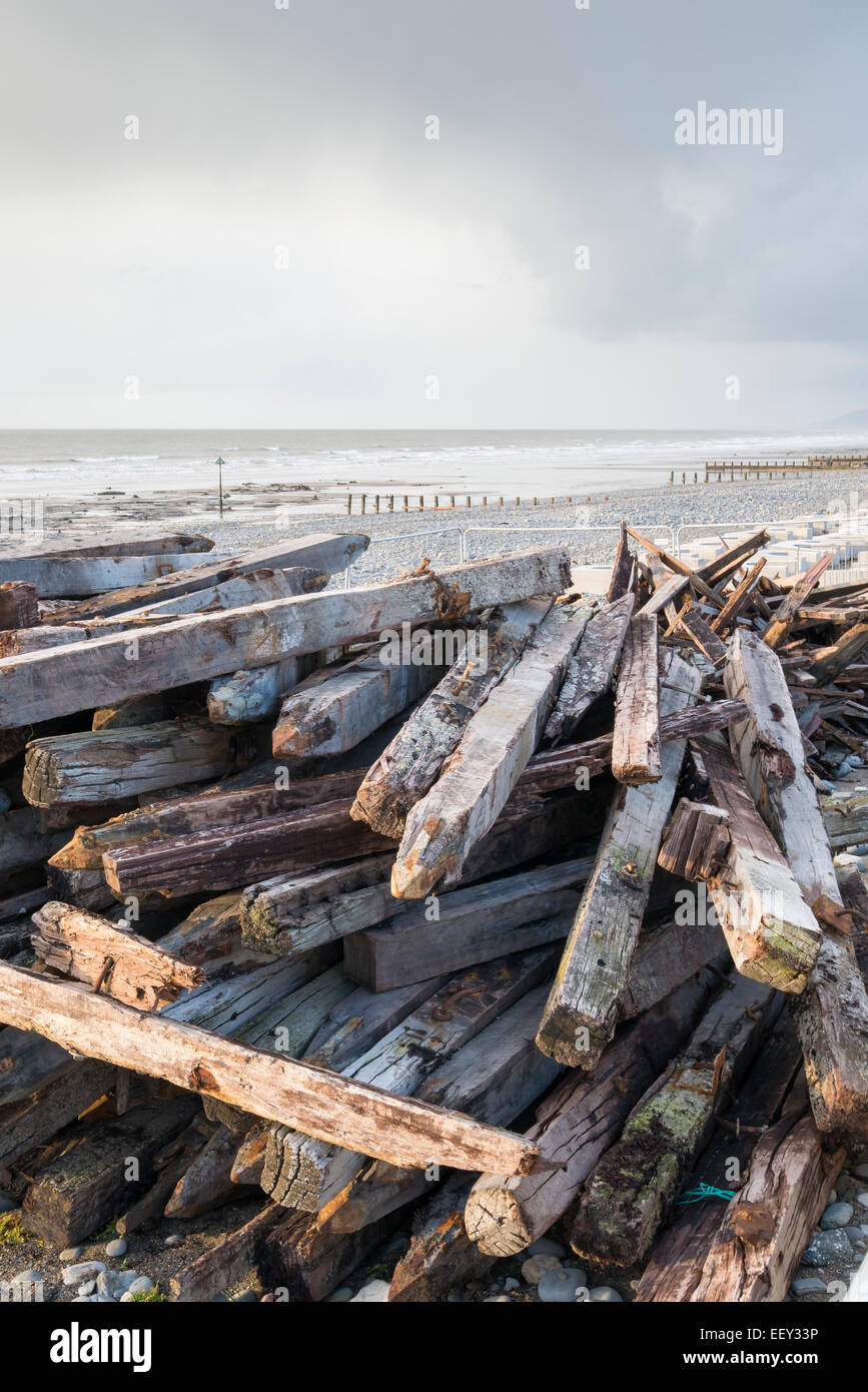 New sea defences under construction Borth Ceredigion Mid Wales Stock ...