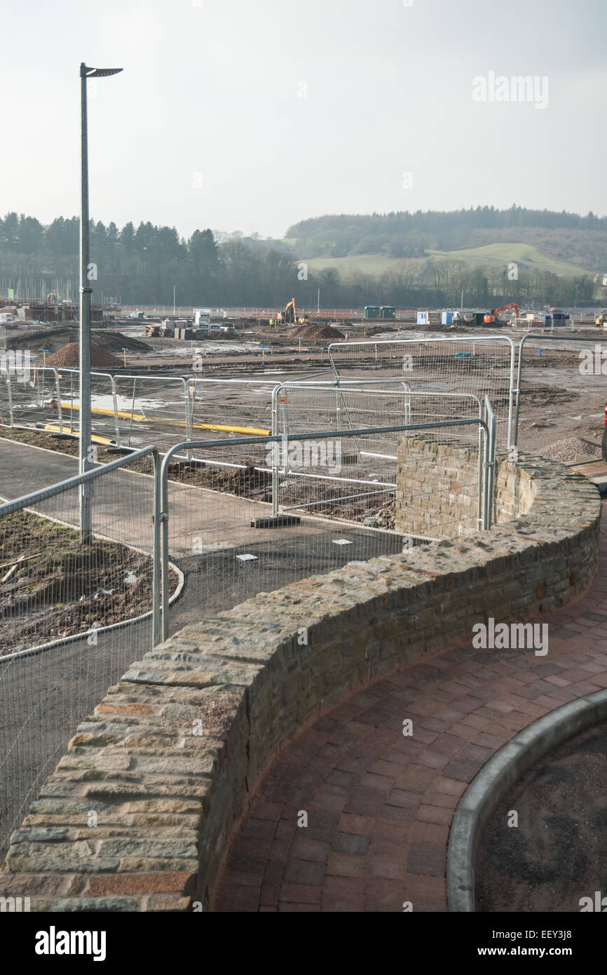 Construction underway on the Alcan site in Rogerstone, Newport Stock ...
