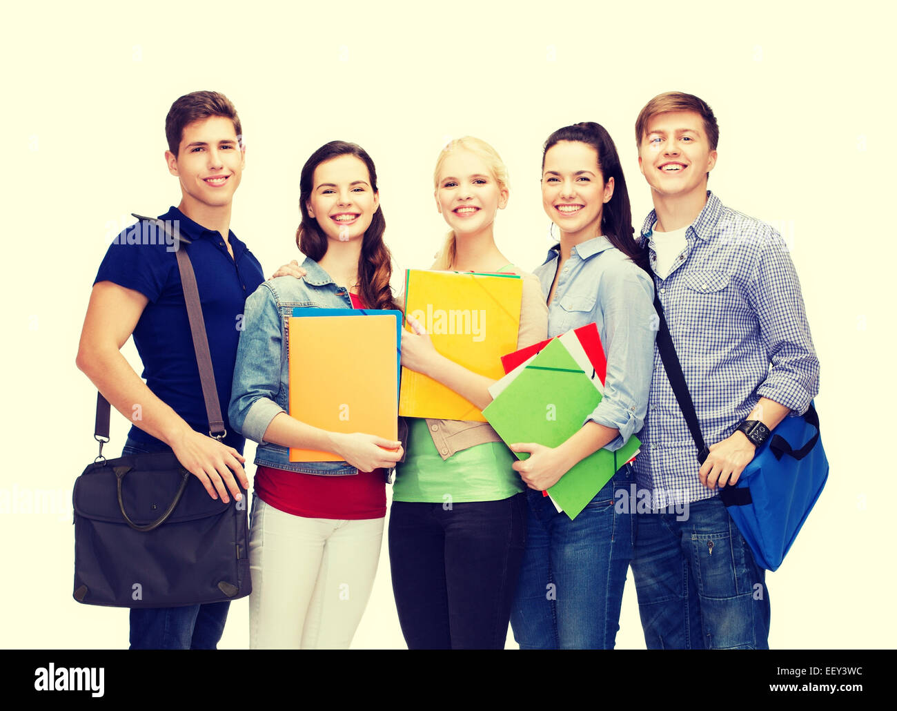 group of smiling students standing Stock Photo - Alamy
