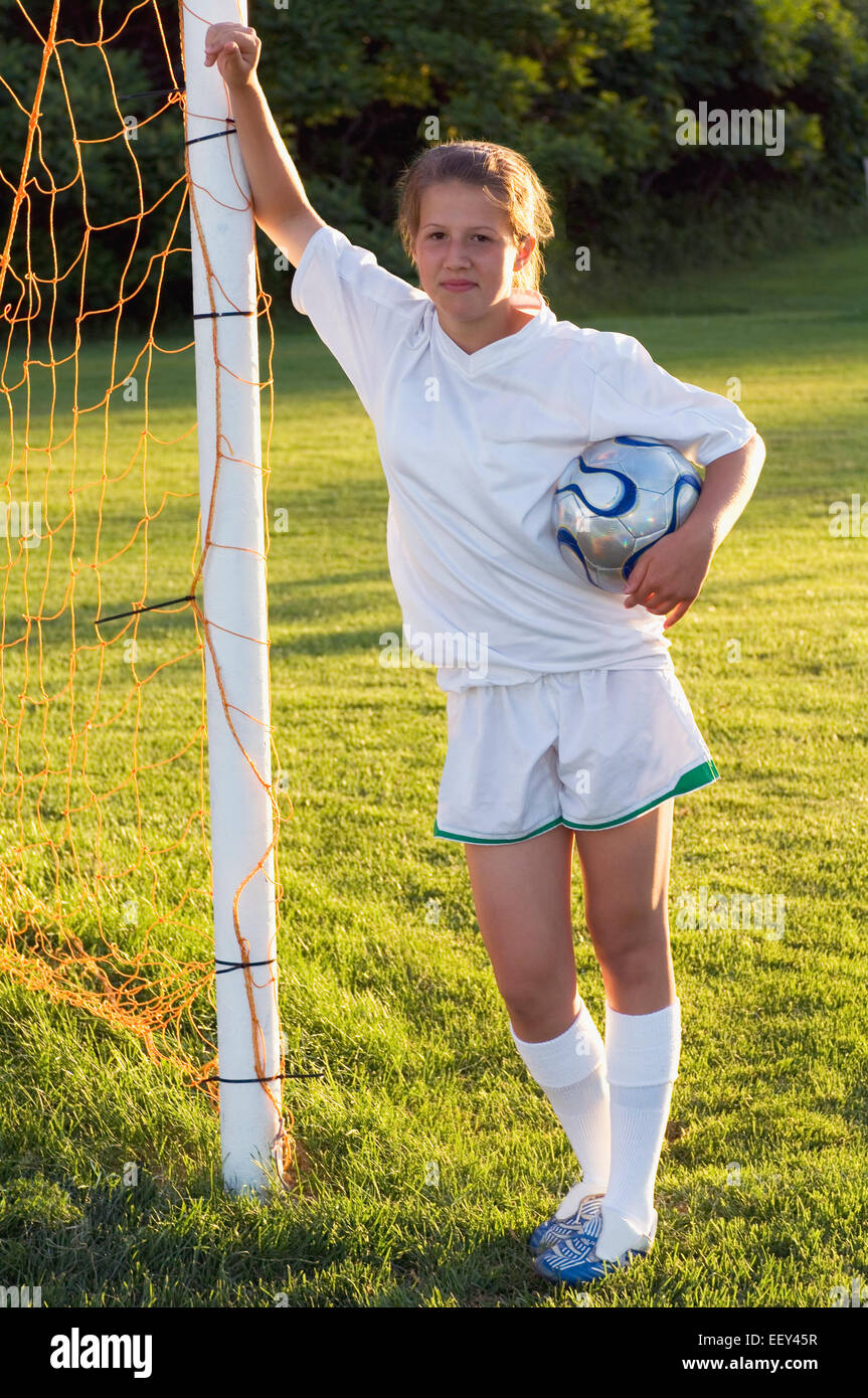 One child on football pitch hi-res stock photography and images - Alamy