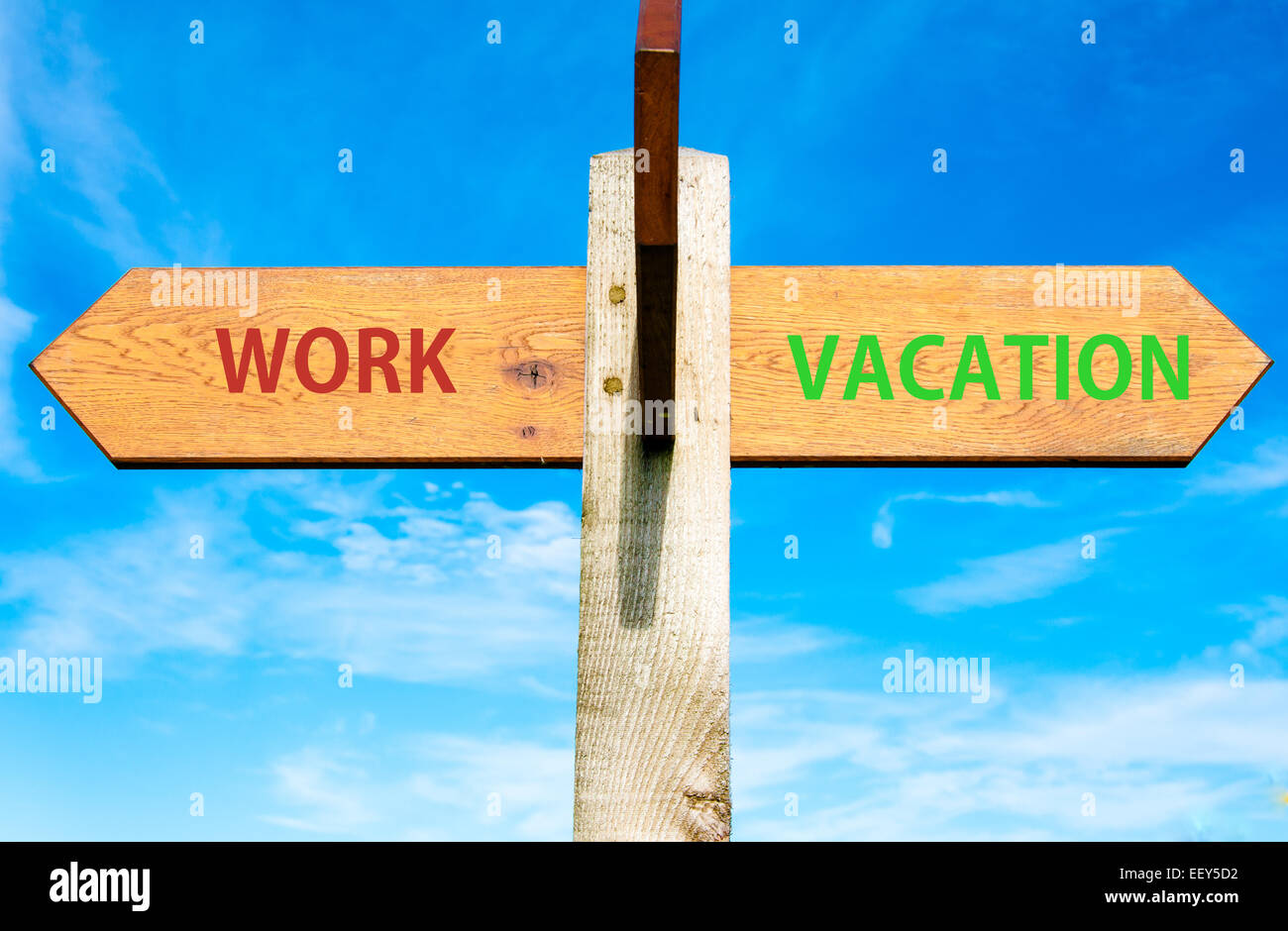 Work and vacation signs hi-res stock photography and images - Alamy