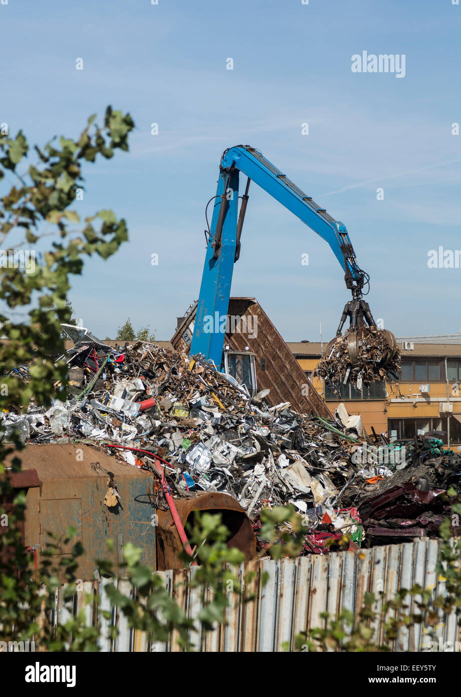 Scrap metal junk yard Stock Photo - Alamy