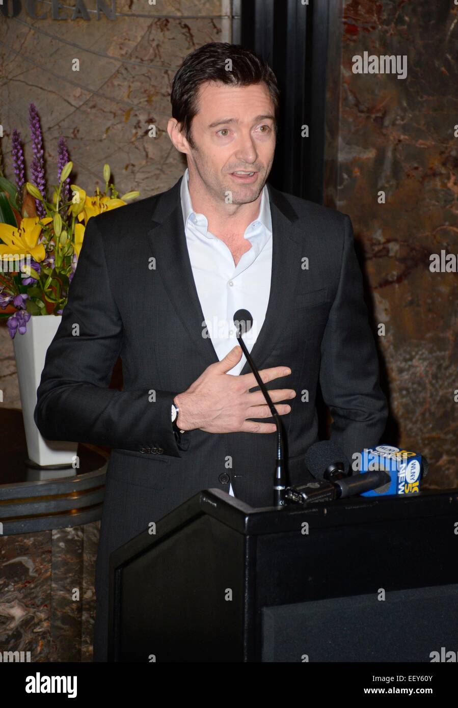New York, NY, USA. 23rd Jan, 2015. Hugh Jackman at the press conference ...