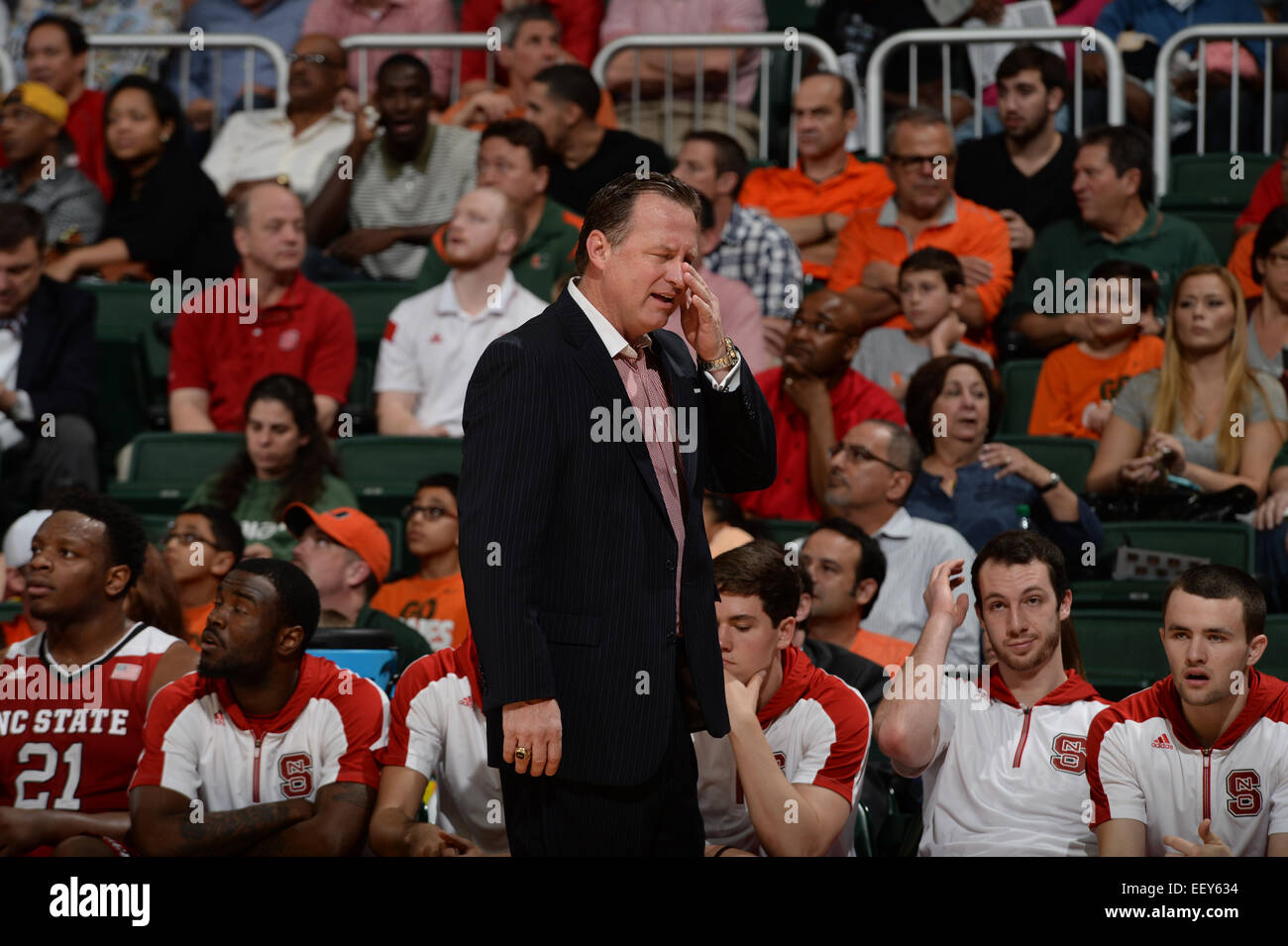 Coral Gables, Florida, USA. 22nd Jan, 2015. Head coach Mark Gottfried ...