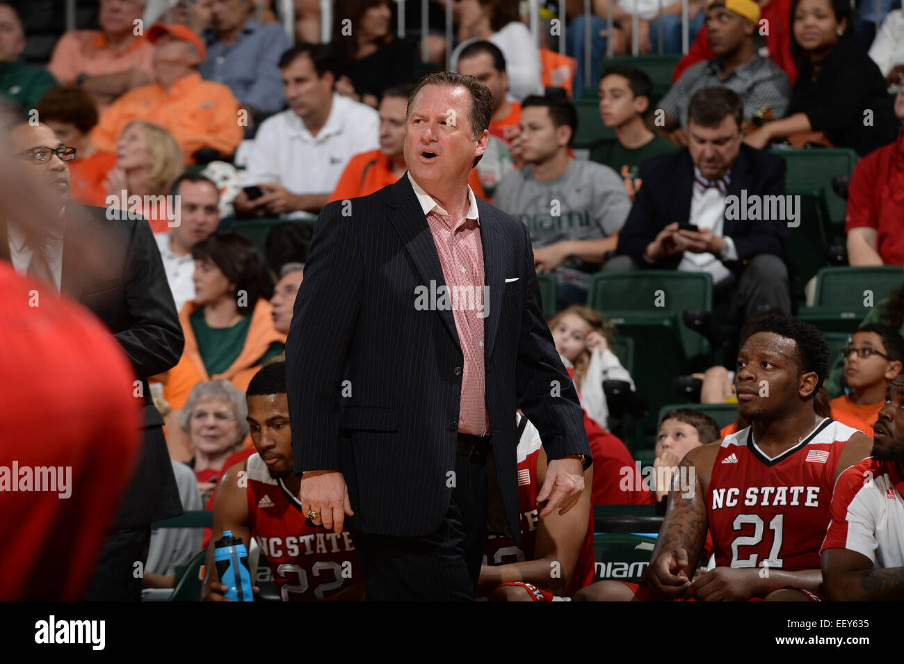 Coral Gables, Florida, USA. 22nd Jan, 2015. Head coach Mark Gottfried ...