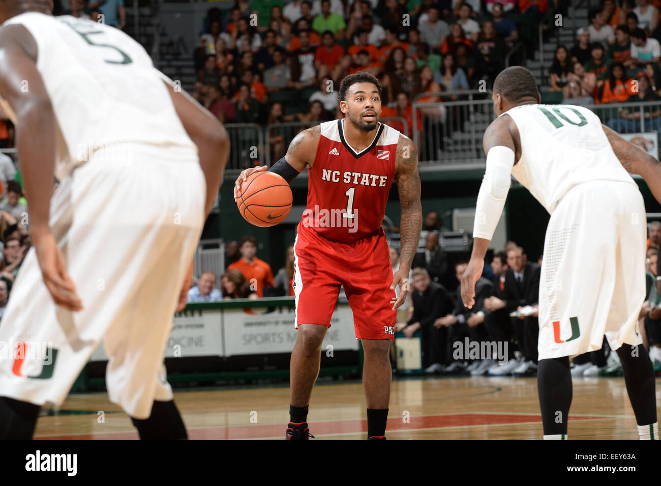 Coral Gables, Florida, USA. 22nd Jan, 2015. Trevor Lacey #1 of North ...