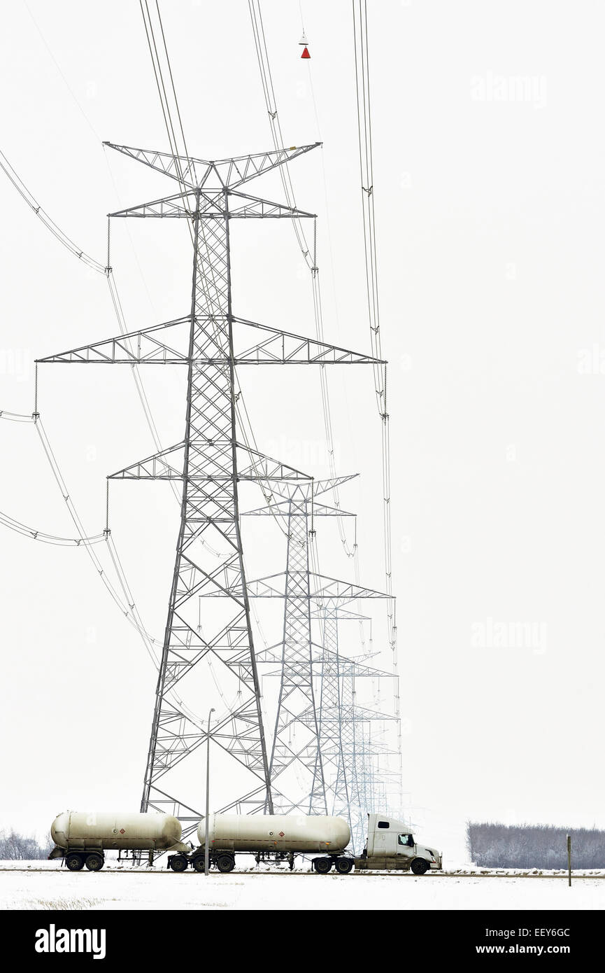 Truck and power lines hi-res stock photography and images - Alamy