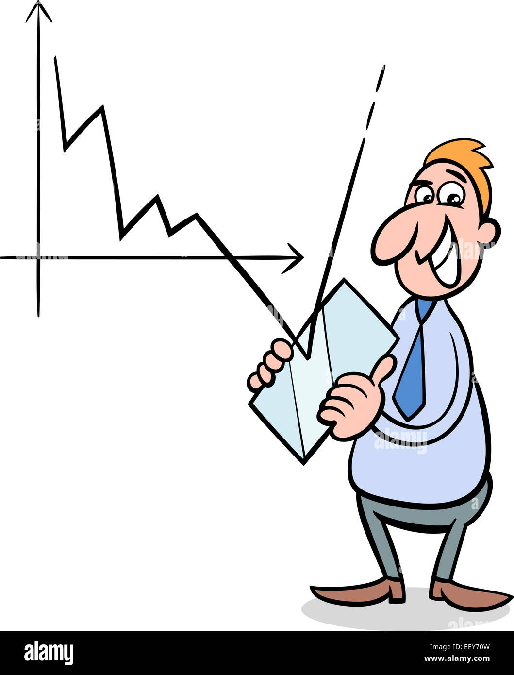 Concept Cartoon Illustration of Businessman fighting with Economic ...