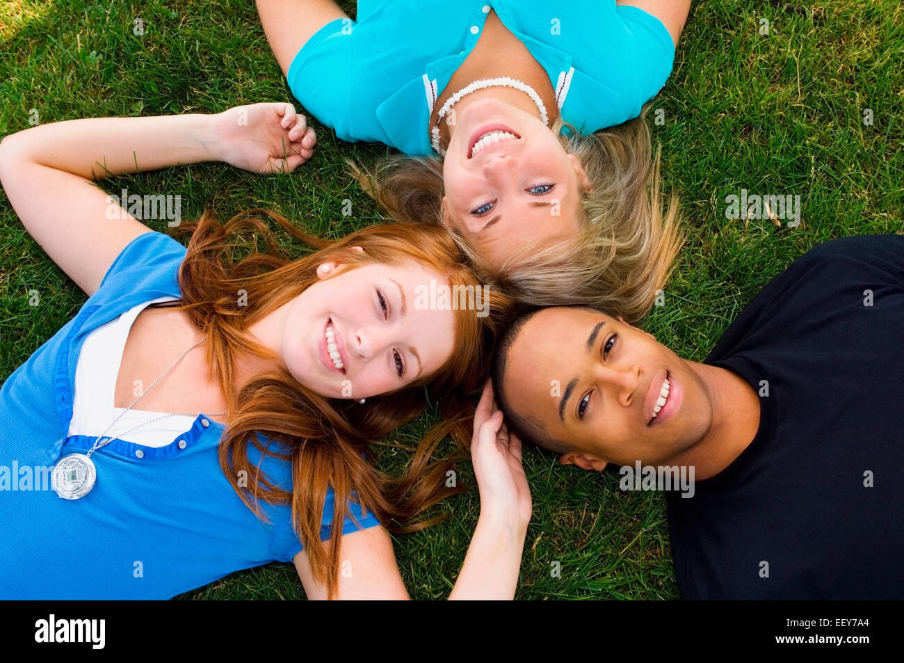 Three friends outdoors together Stock Photo - Alamy