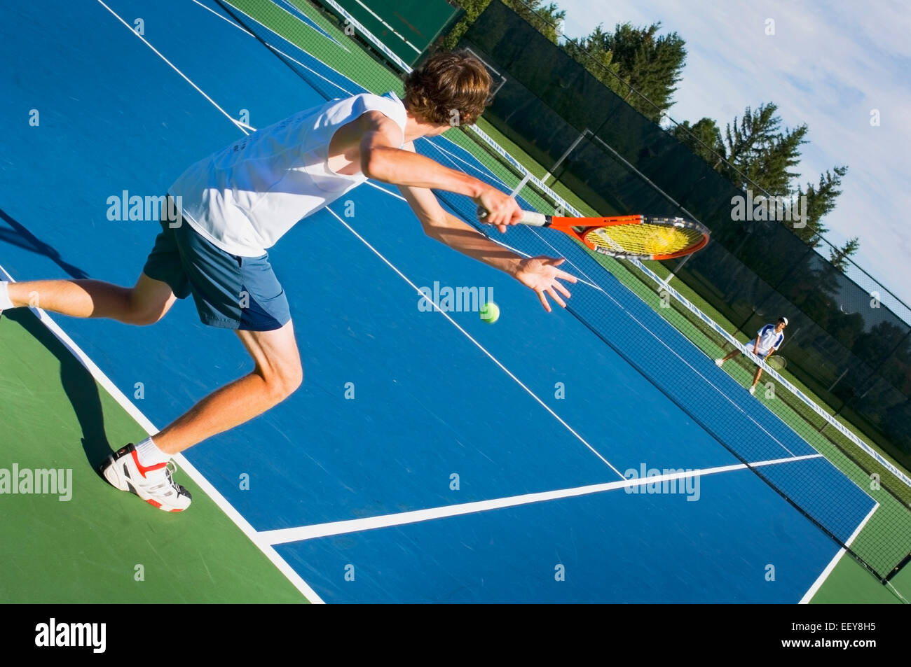 Two tennis players competing Stock Photo - Alamy