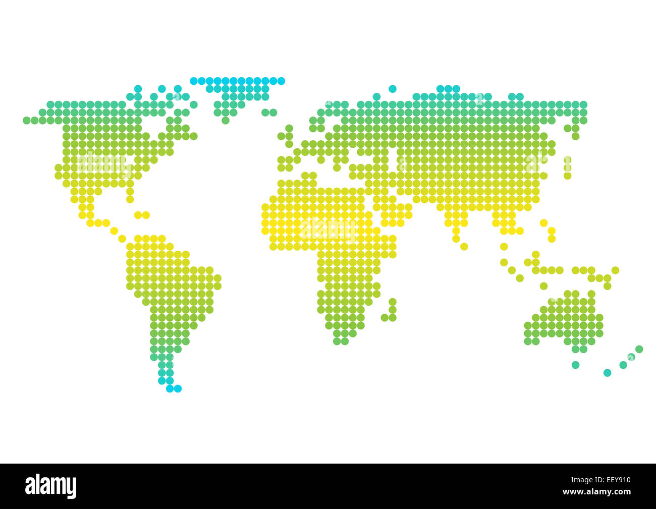 Colorful world map showing Earth with all continents Stock Photo - Alamy