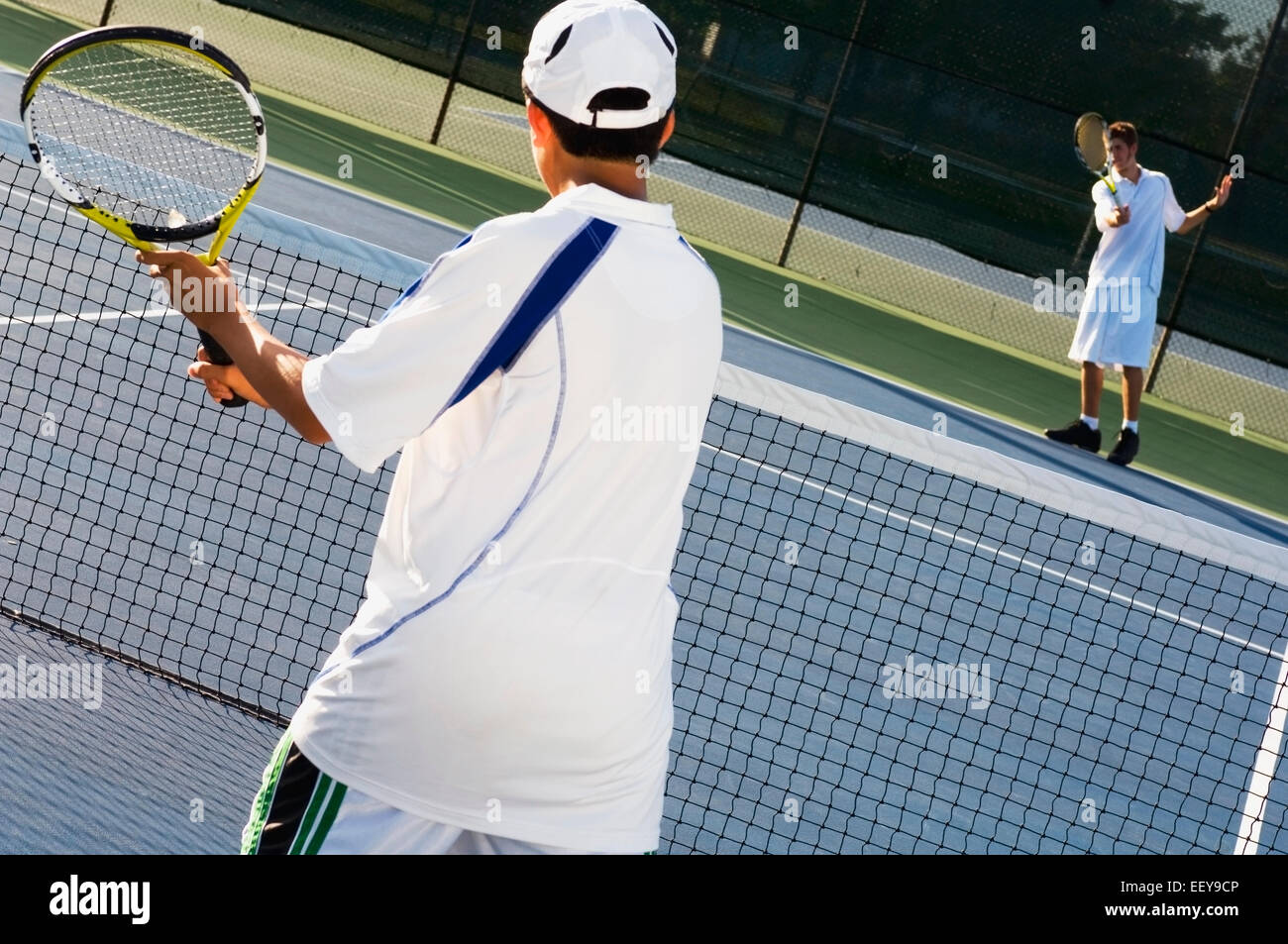 Two tennis players competing Stock Photo - Alamy