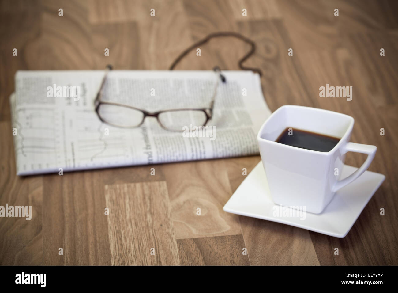 Coffee and newspaper Stock Photo - Alamy