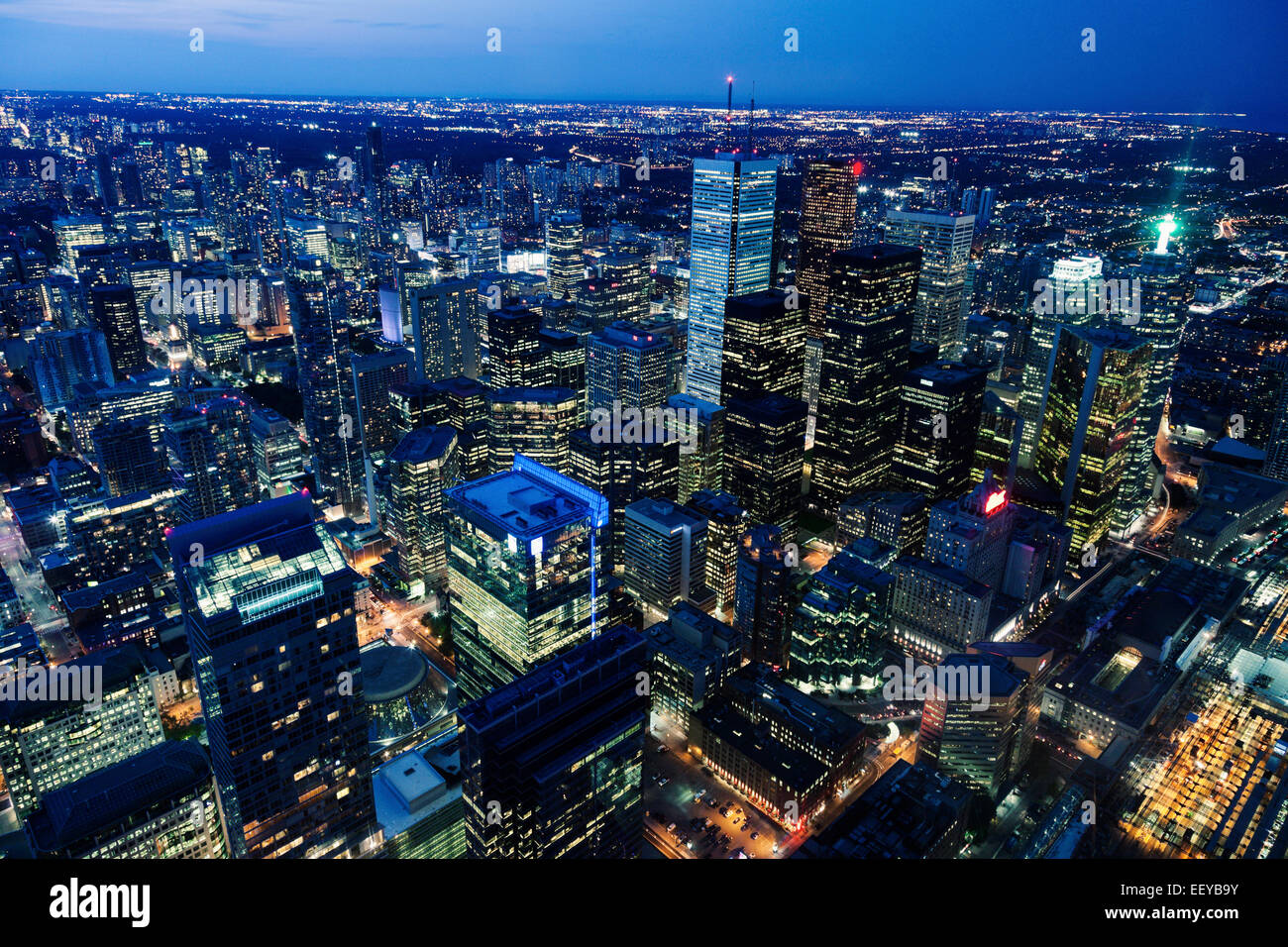 Canada, Ontario, Toronto, Cityscape with illuminated skyscrapers Stock ...
