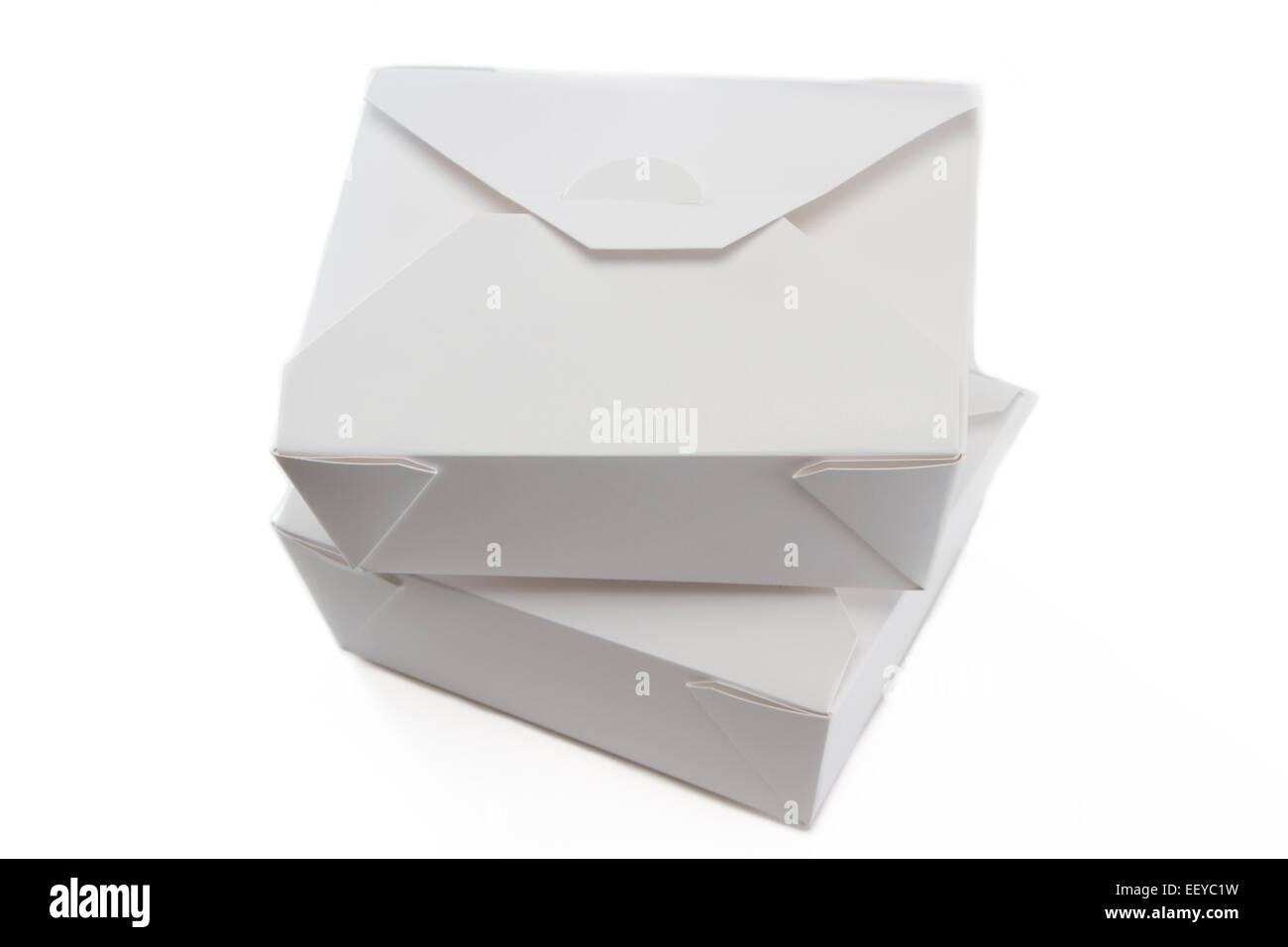 white take out boxes isolated on a while background Stock Photo - Alamy