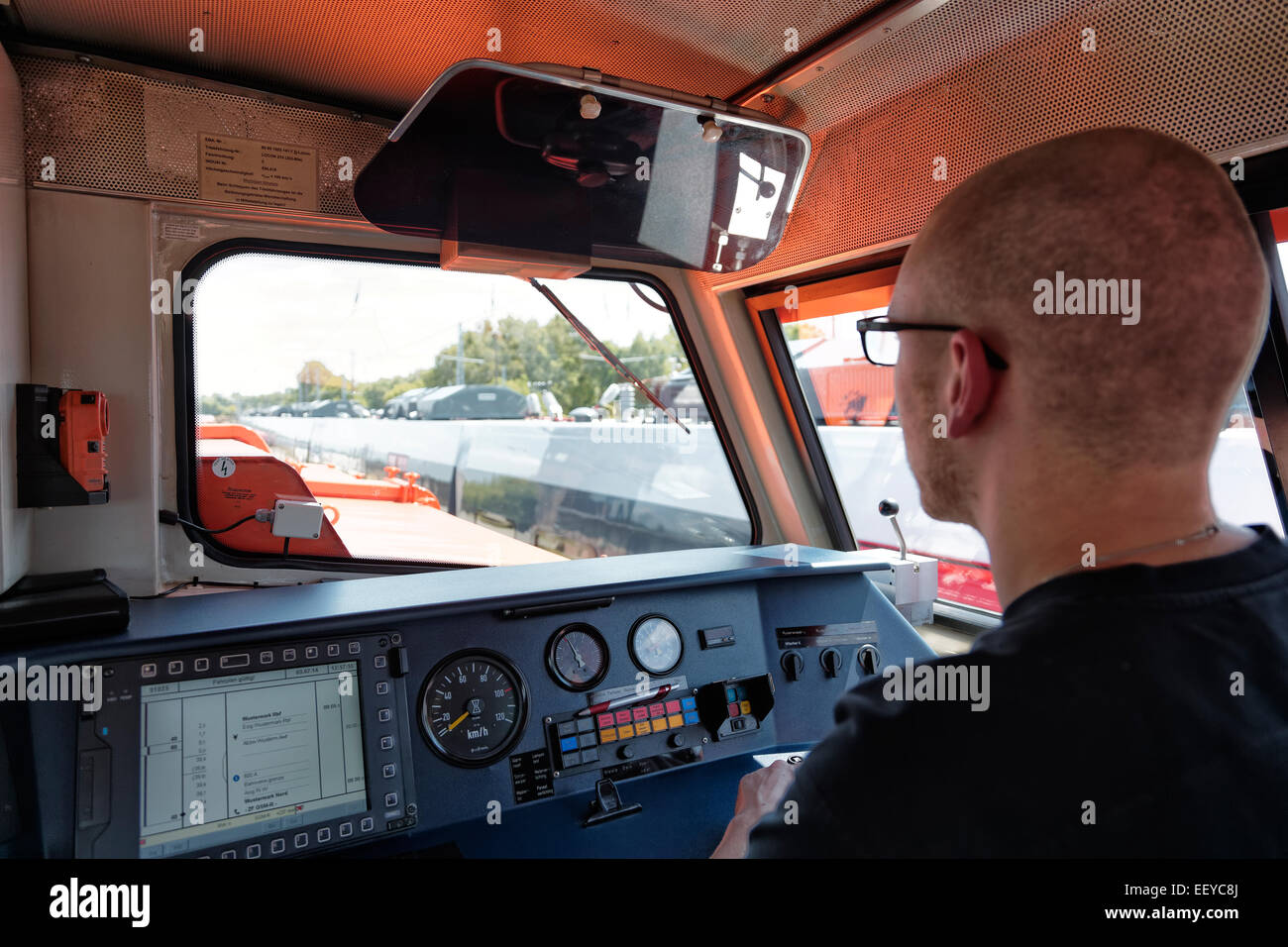 Wustermark, Germany, Diesellokfuehrer Stock Photo - Alamy