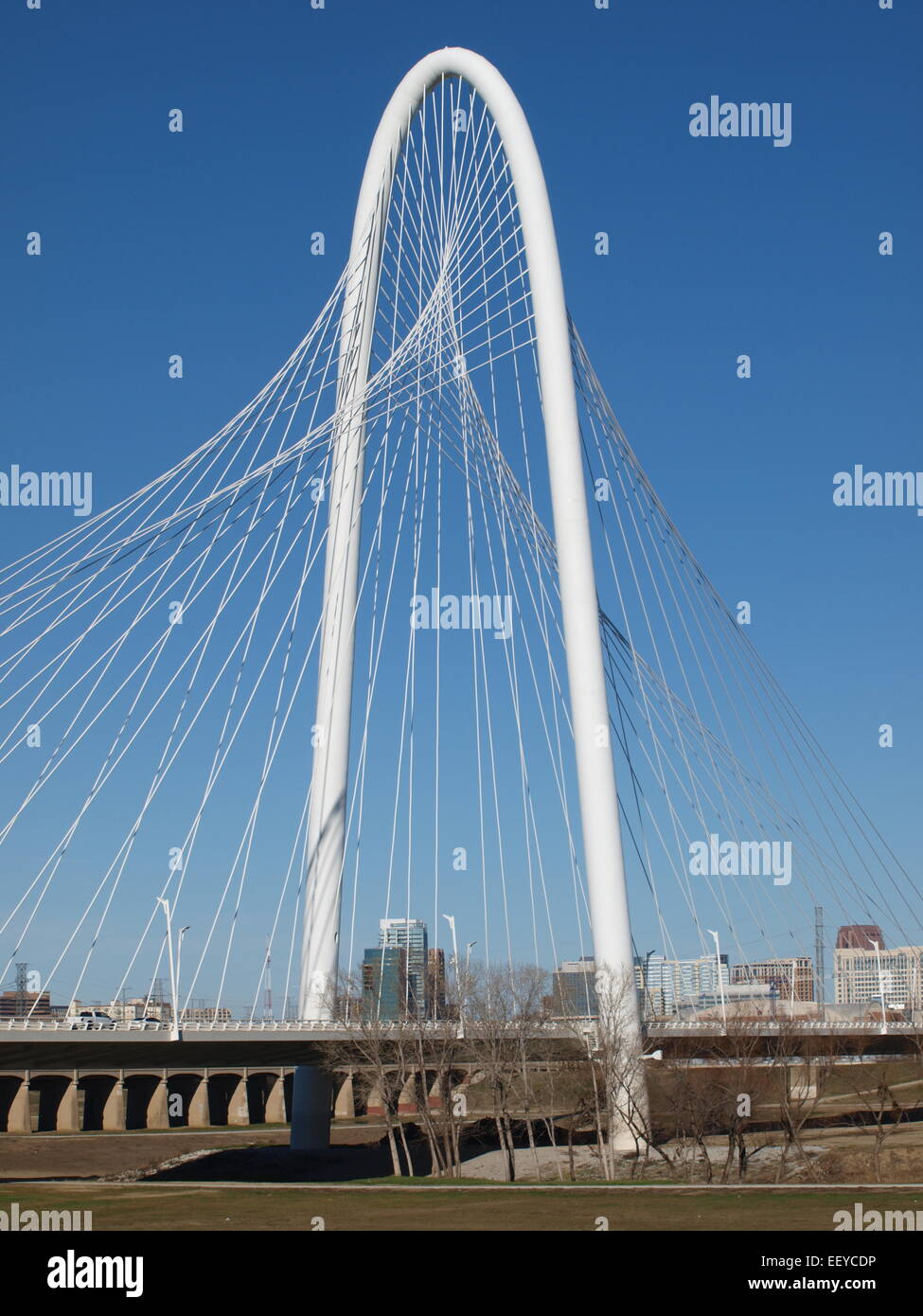 Intermodal Train Bridge Next to Margaret Hunt Hil Bridge Stock Photo ...