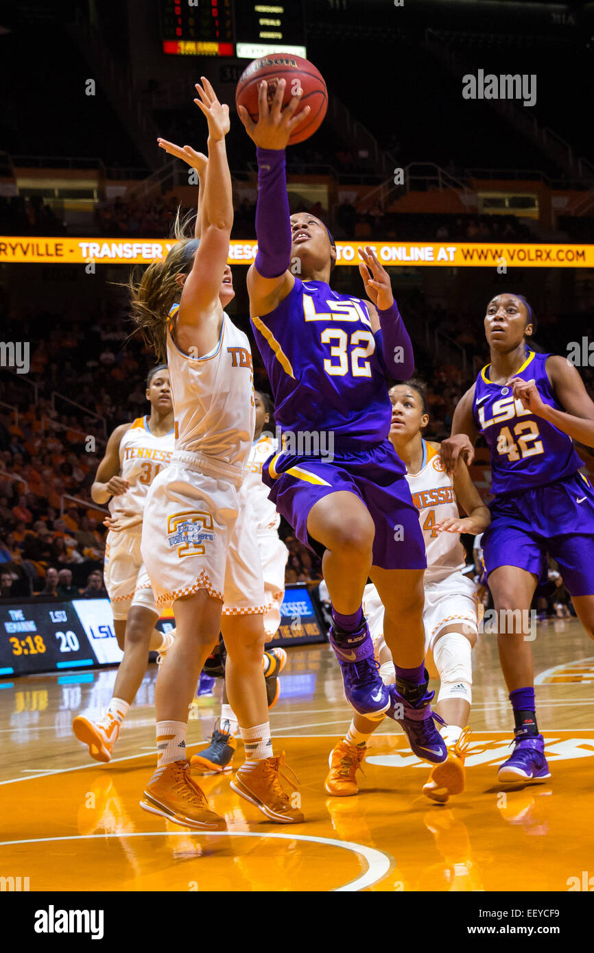 January 22, 2015: Danielle Ballard #32 of the LSU Tigers drives to the ...