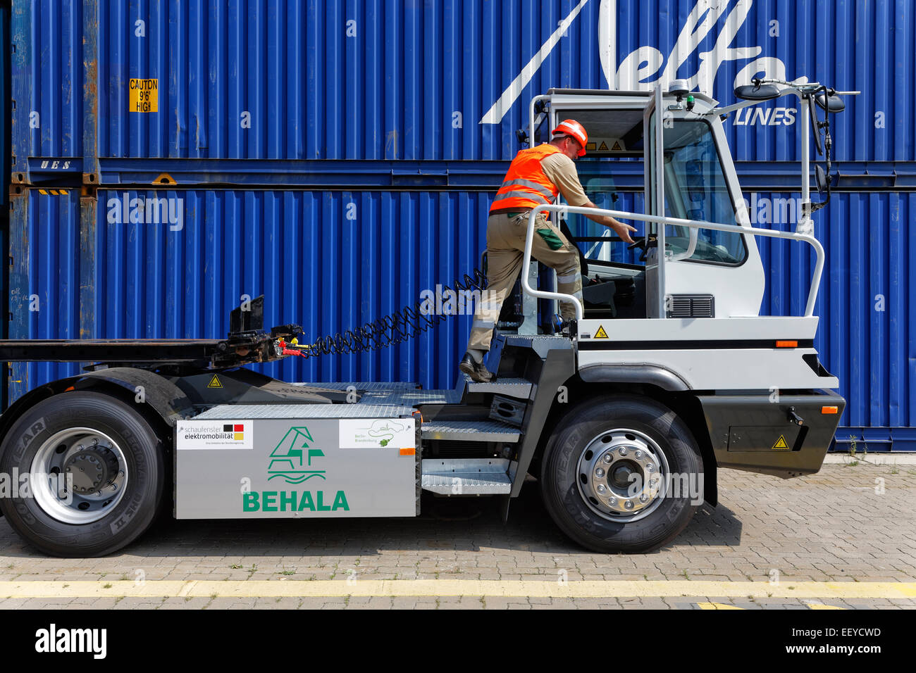 Berlin, Germany, electric-truck Container Terminal in West Harbour ...