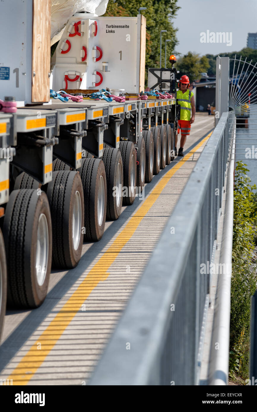 Berlin, Germany, low loader transports a 500-ton power plant gas ...