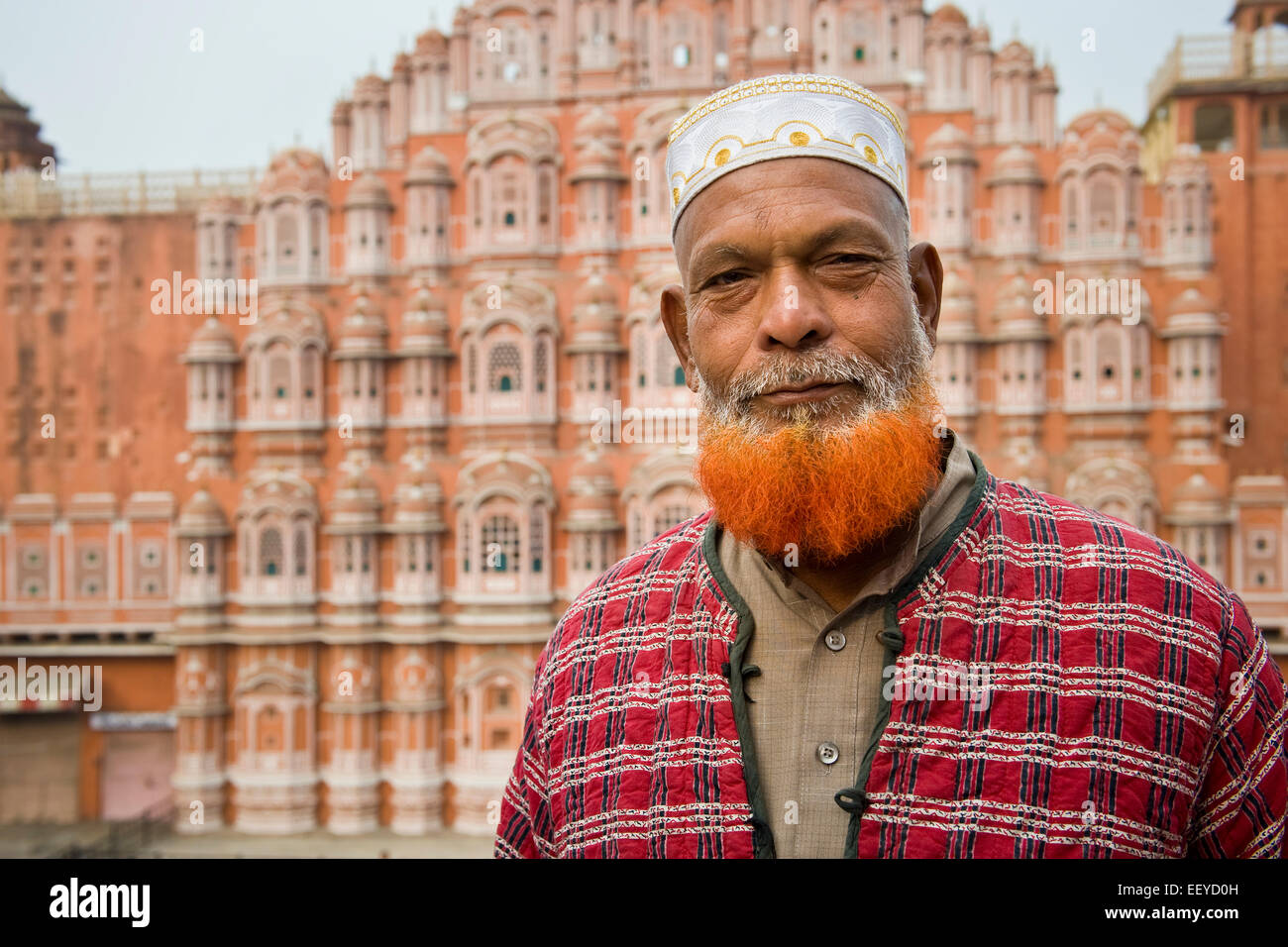 India, Rajasthan, Jaipur, Hawa Mahal, Palace of winds, portrait Stock ...